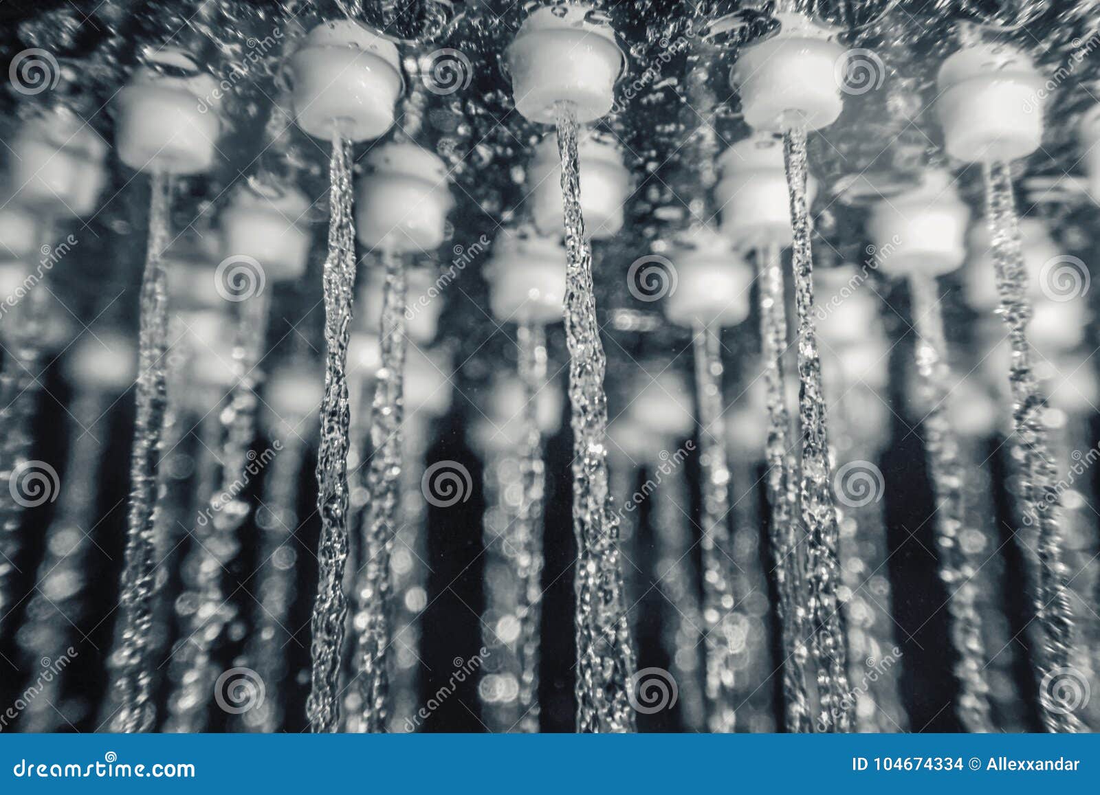 Shower Head with Running Water Closeup Stock Photo - Image of nozzle ...
