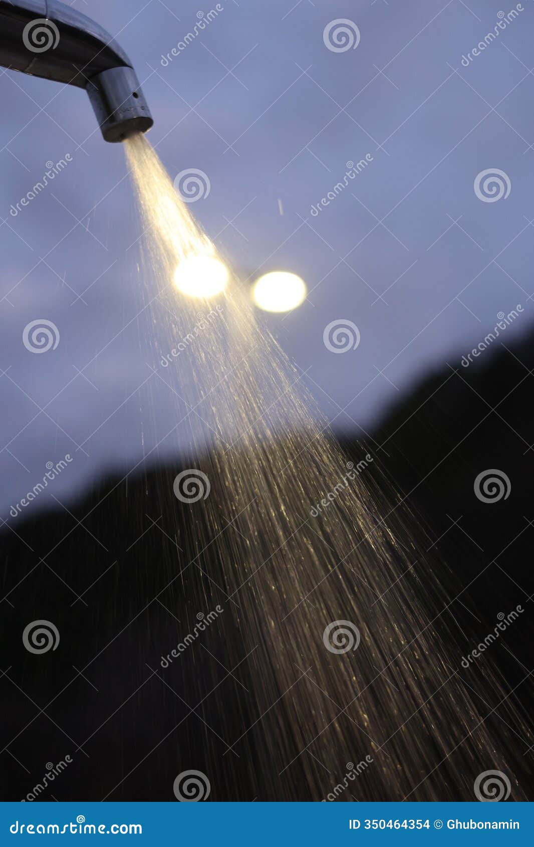 Shower Head is Spraying Water in the Air Stock Photo - Image of light ...