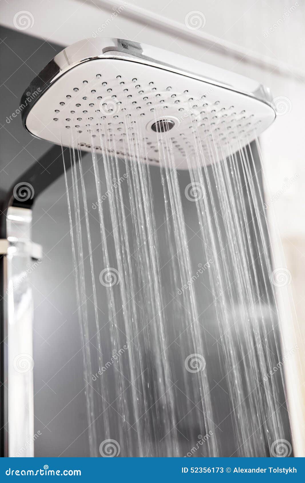 Shower Head with Sprinkling Water Stock Image - Image of clean, head ...