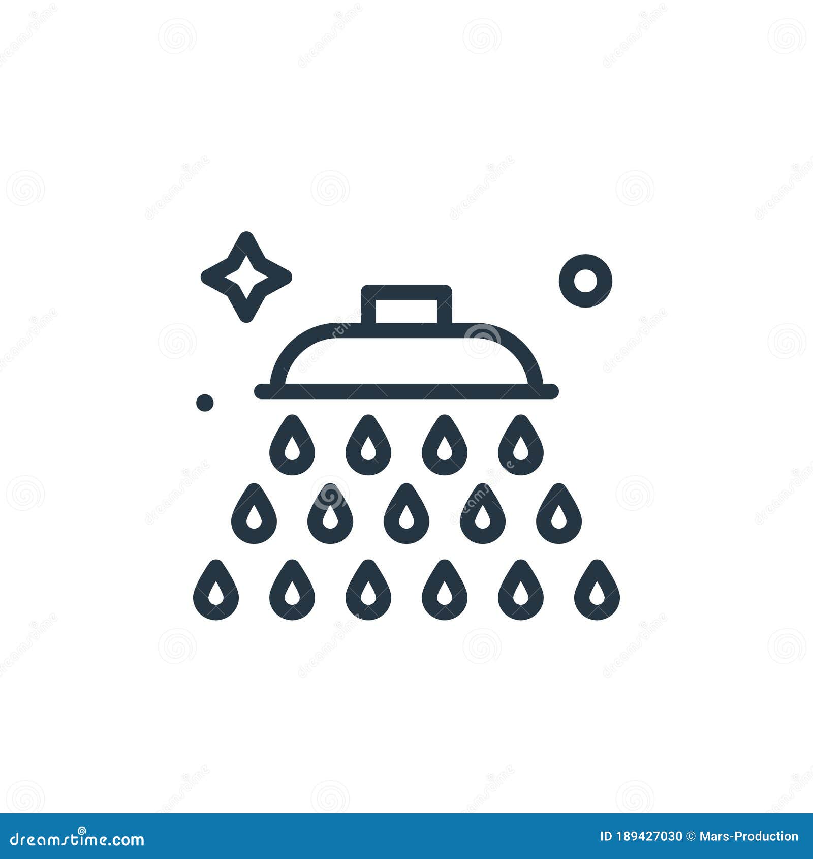 Shower Head Vector Icon Isolated on White Background. Outline, Thin ...