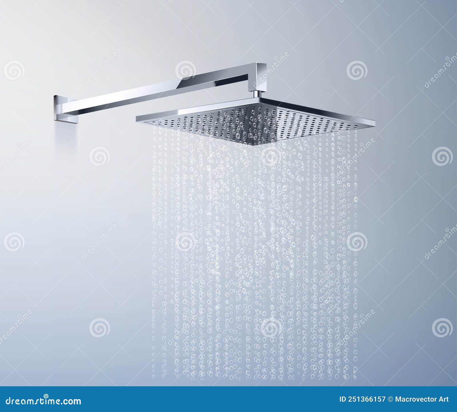 Shower Head with Water Realistic Concept Stock Vector - Illustration of ...