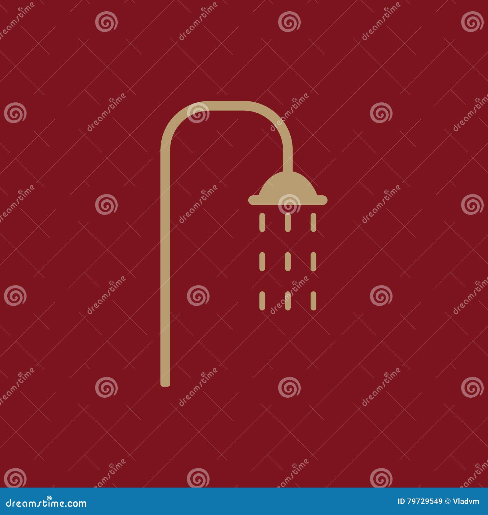 The Shower Icon. Bathroom Symbol Stock Vector - Illustration of bathing ...