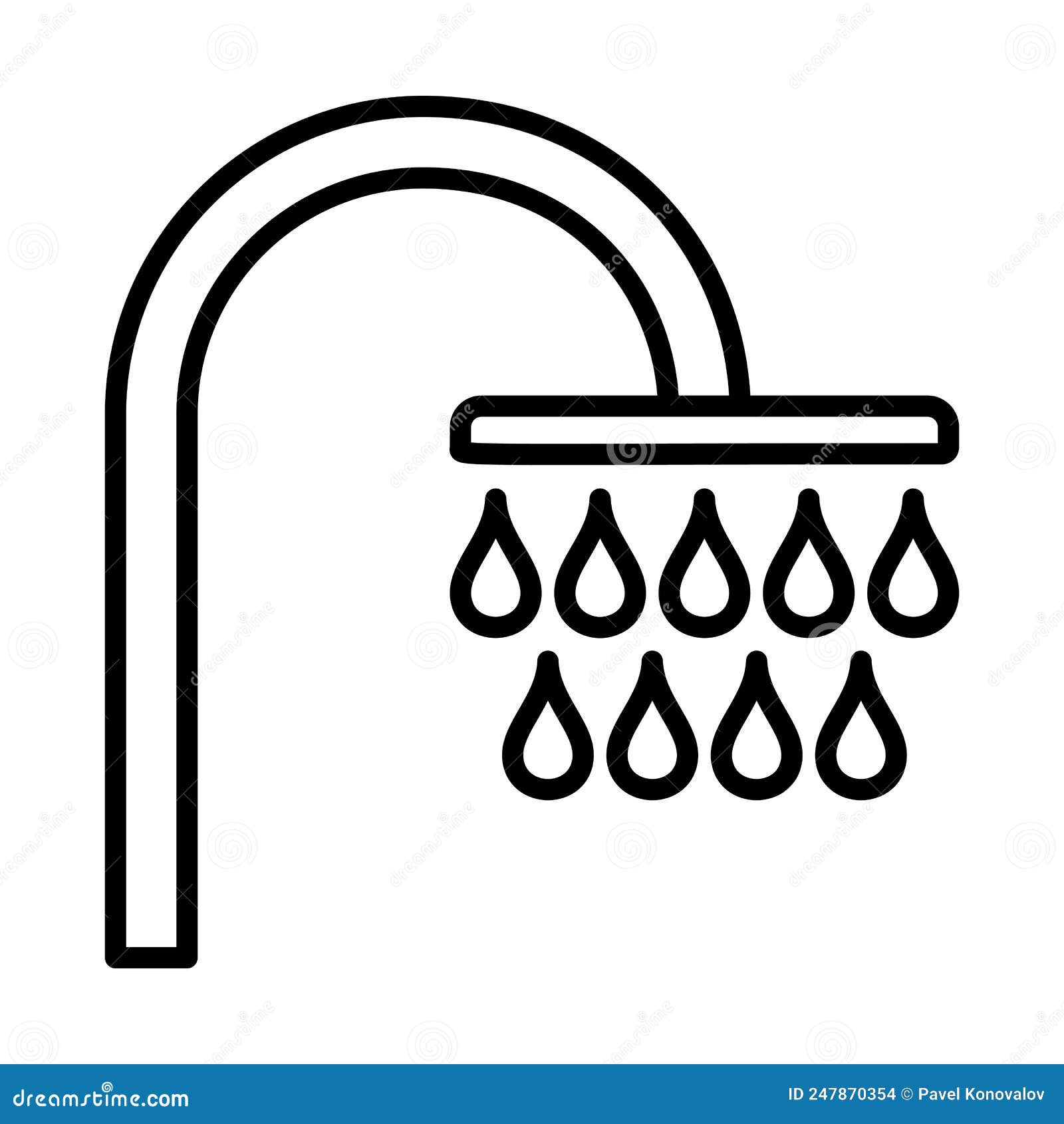 Shower Icon stock vector. Illustration of bathroom, hygiene - 247870354