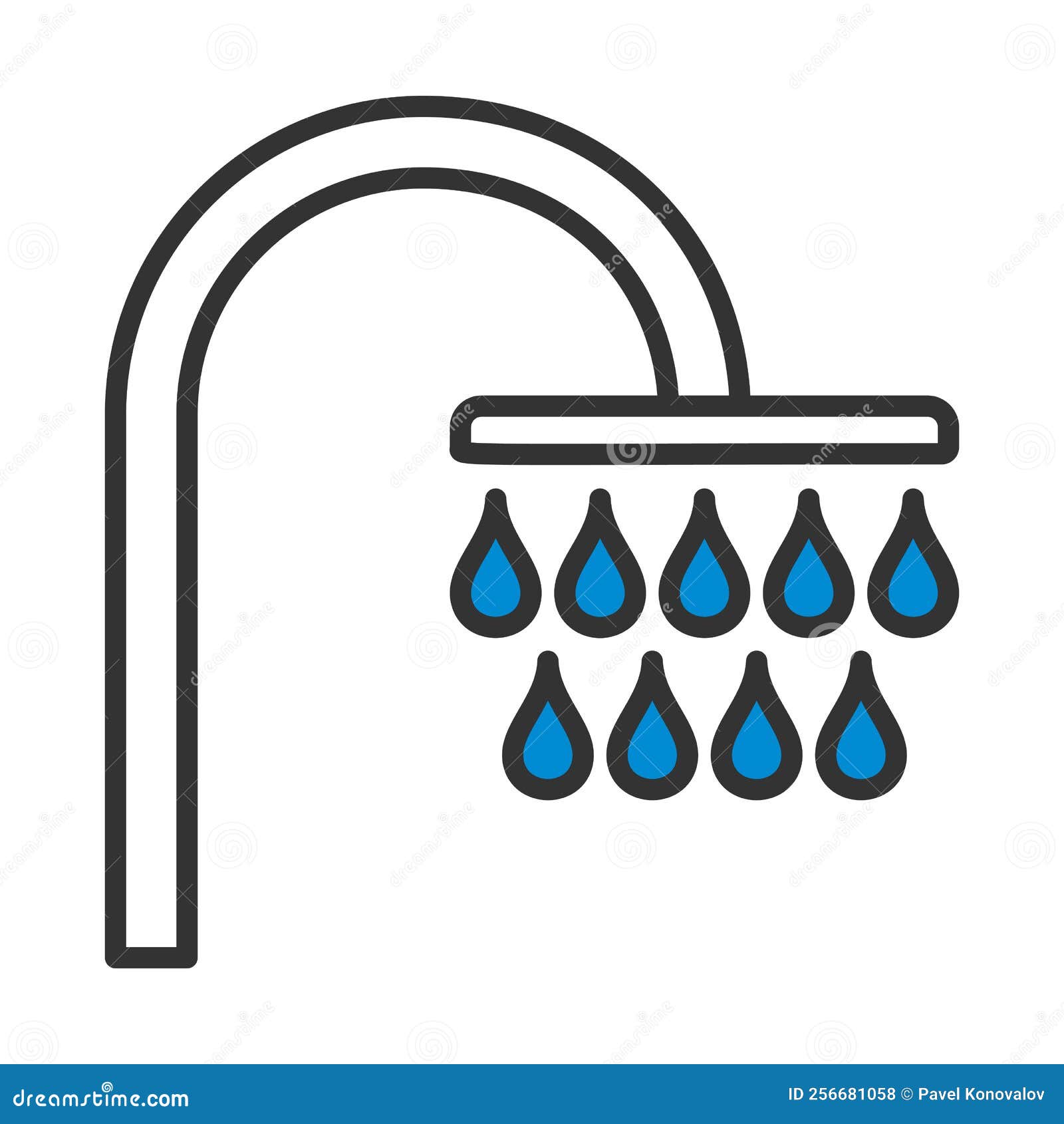 Shower Icon stock vector. Illustration of isolated, bath - 256681058