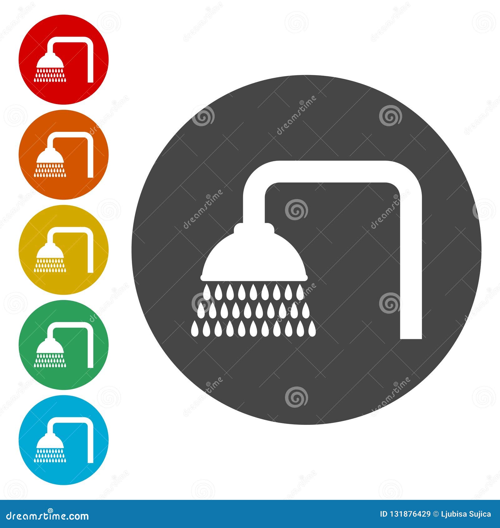 Shower Icon. Shower Flat Symbol Stock Vector - Illustration of orange ...