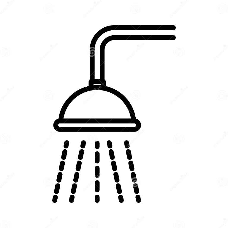 Shower Icon Linear Logo Mark in Black and White Stock Vector ...