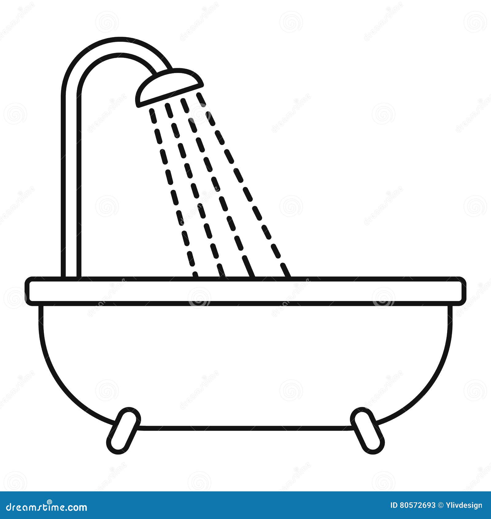 Shower icon, outline style stock vector. Illustration of outline - 80572693