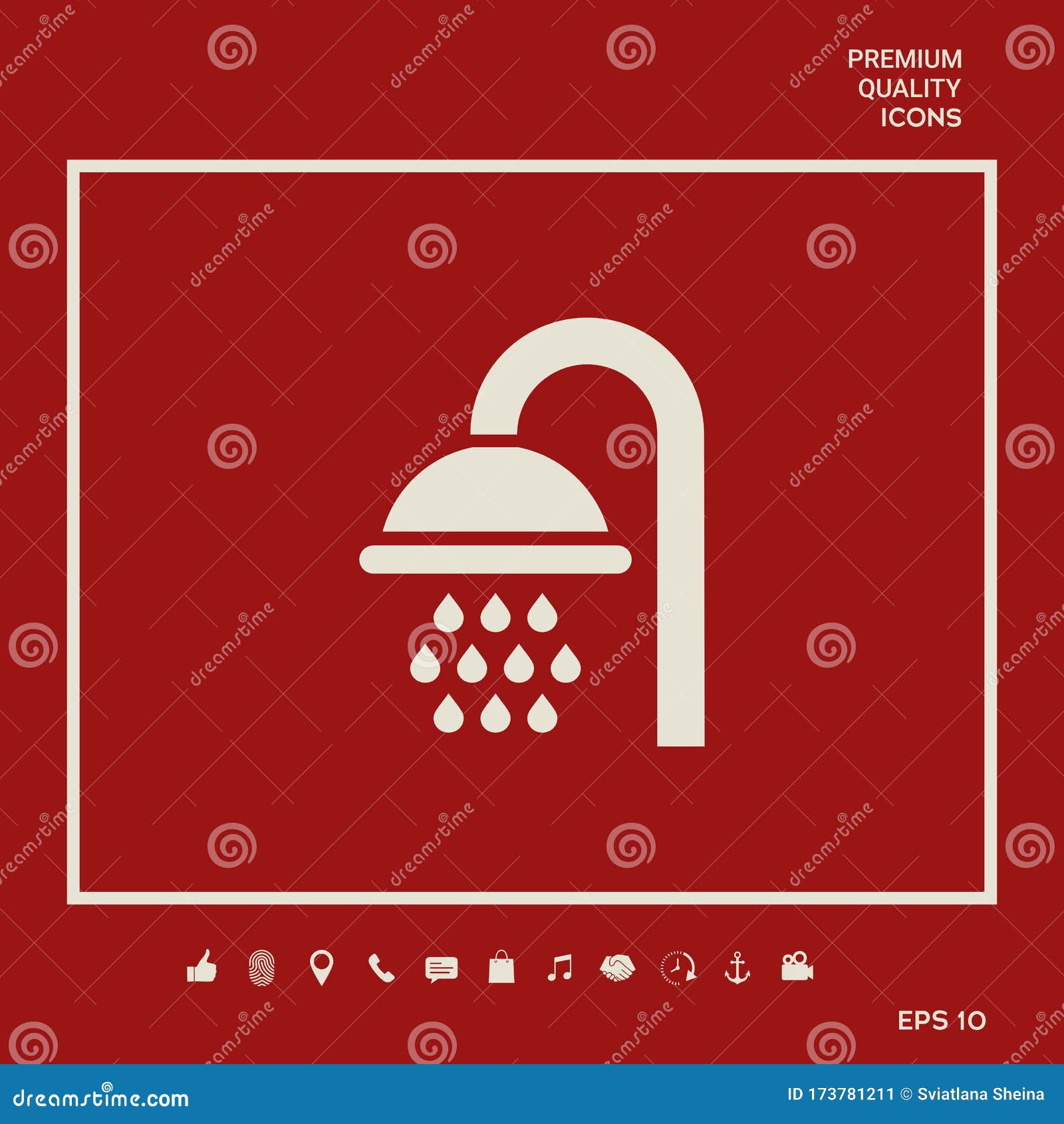 Shower Icon Symbol. Graphic Elements for Your Design Stock Vector ...
