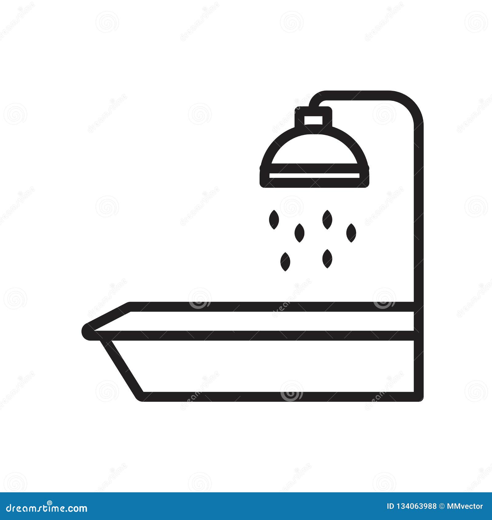 Shower Icon Vector Isolated on White Background, Shower Sign , Linear ...