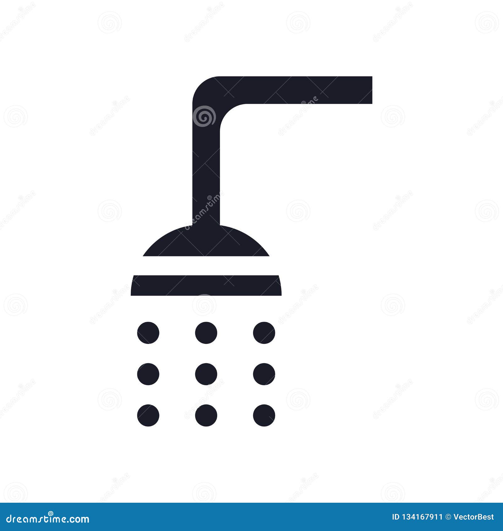 Shower Icon Vector Sign And Symbol Isolated On White Background Shower