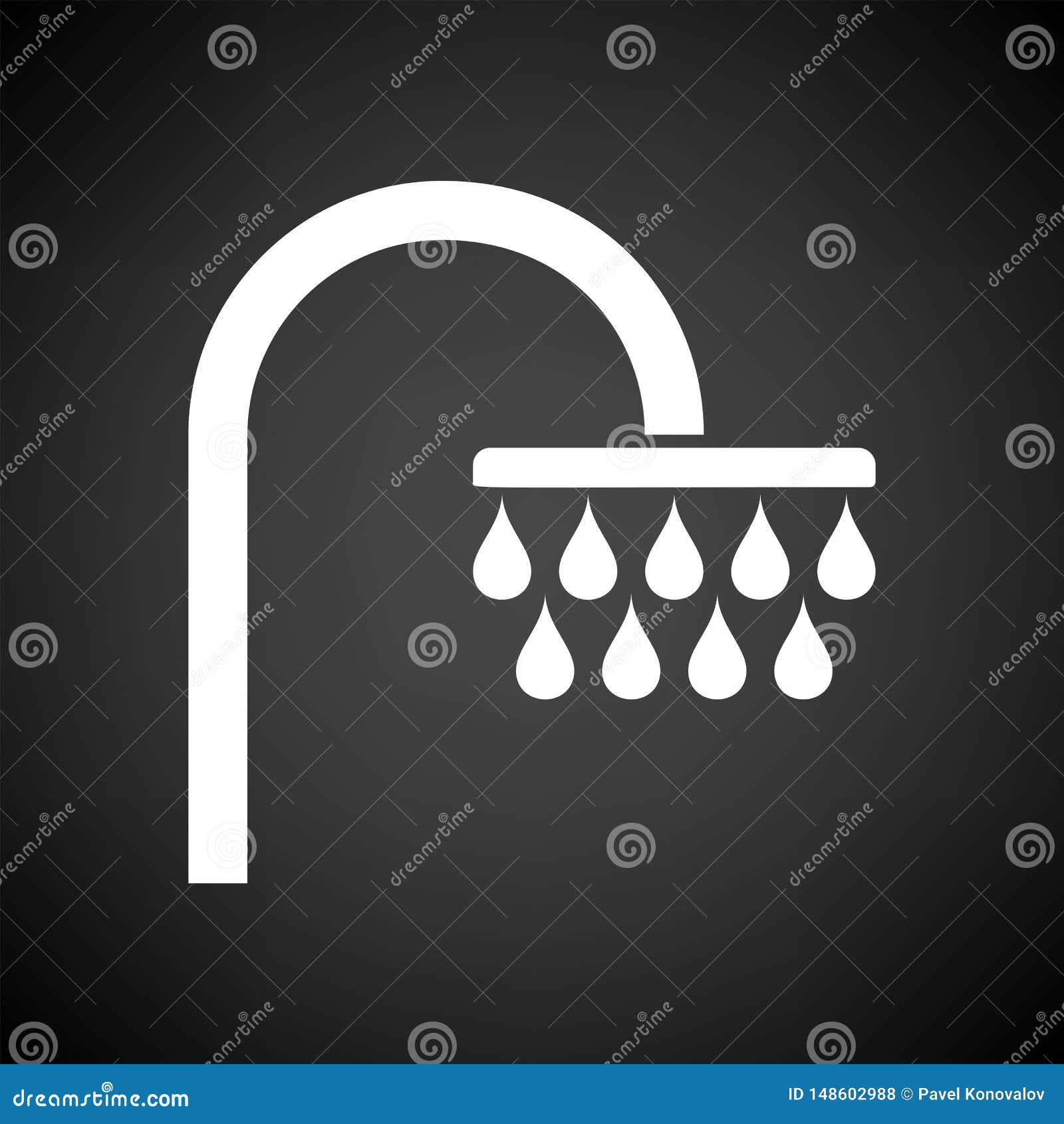 Shower Icon stock vector. Illustration of room, health - 148602988