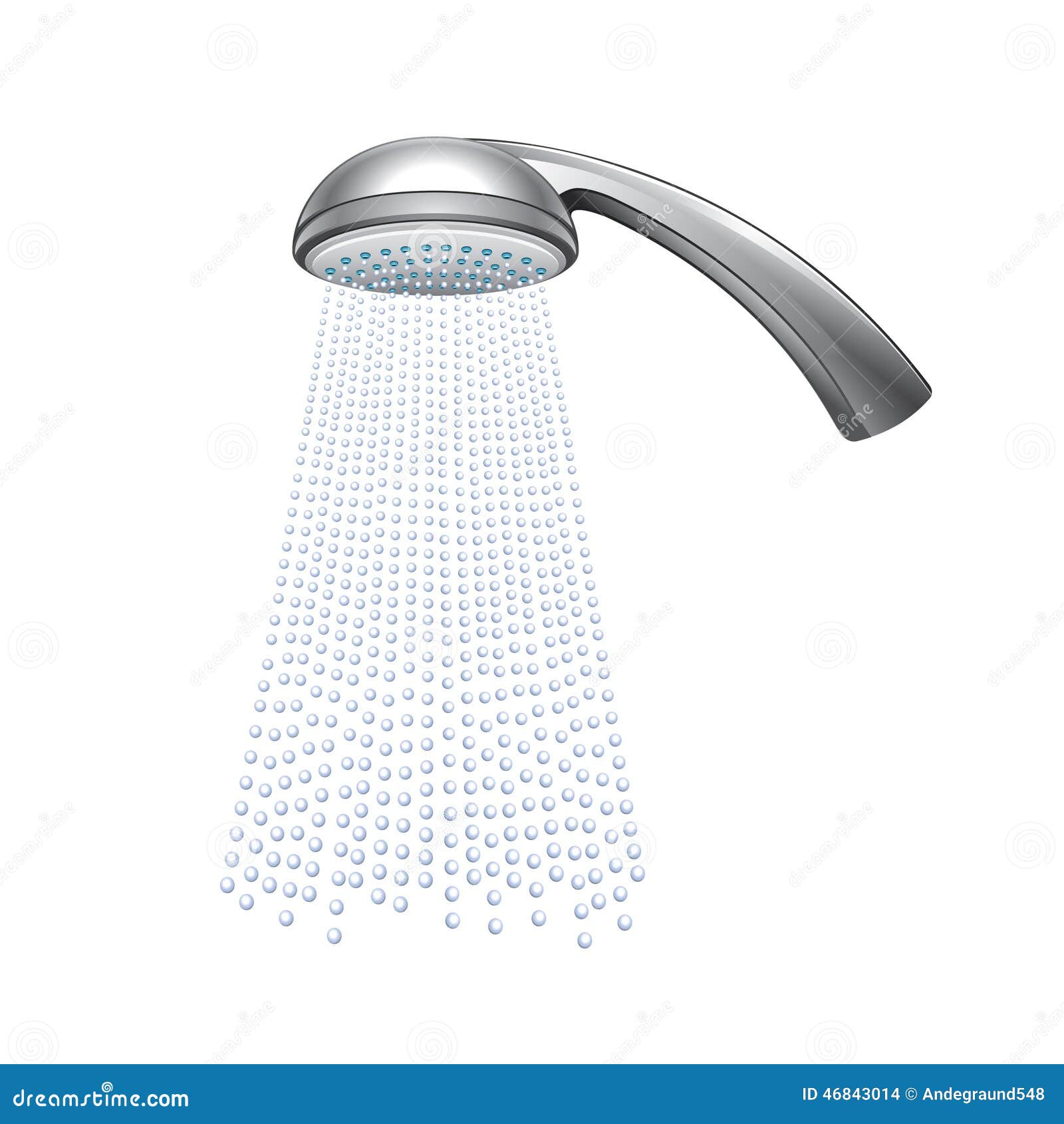 Shower Isolated on White Vector Stock Vector - Illustration of stream ...