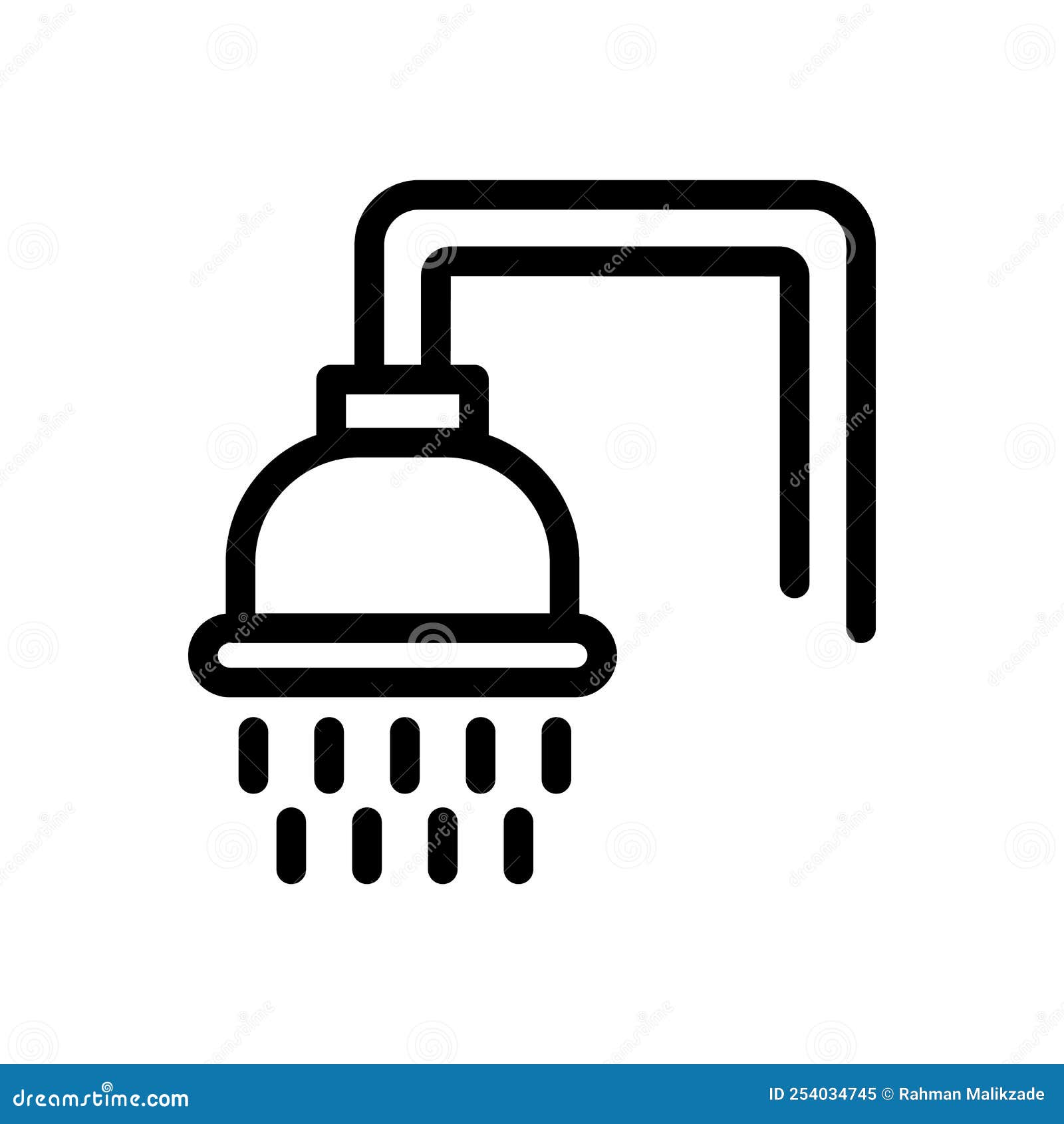 Shower Line or Linear Icon. Showered Vector Illustration Stock Vector ...