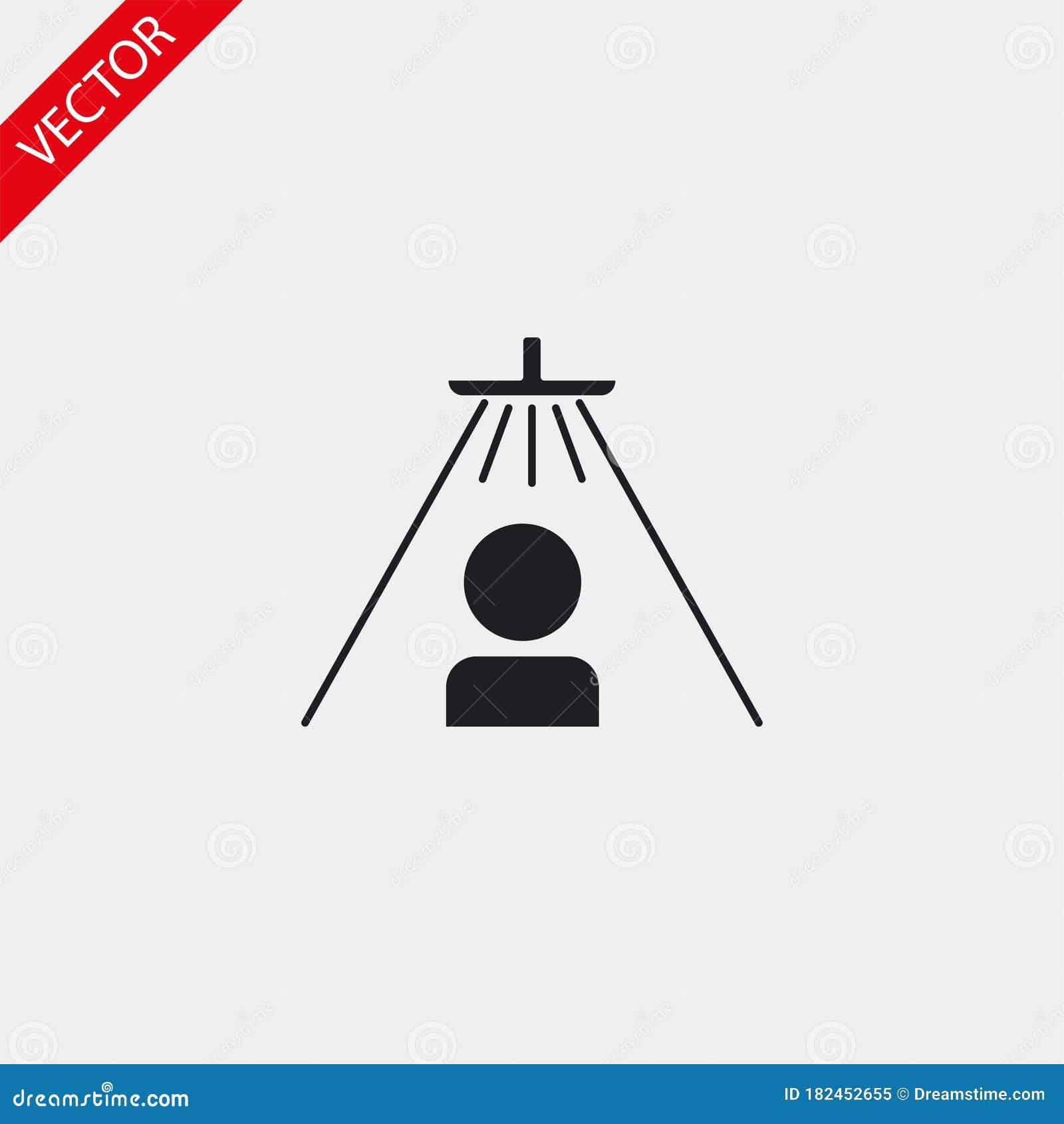Shower for man vector icon stock illustration. Illustration of ...