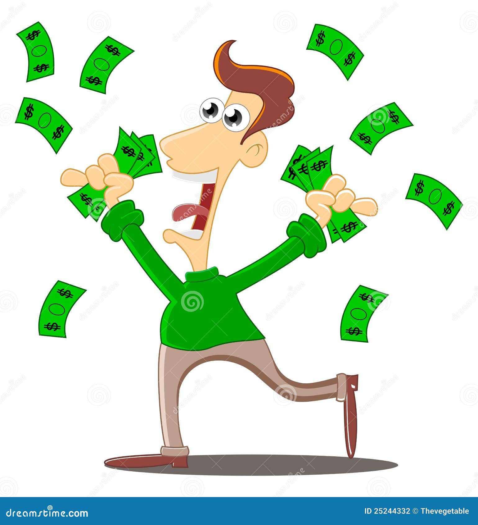 A shower of money stock illustration. Illustration of happy - 25244332