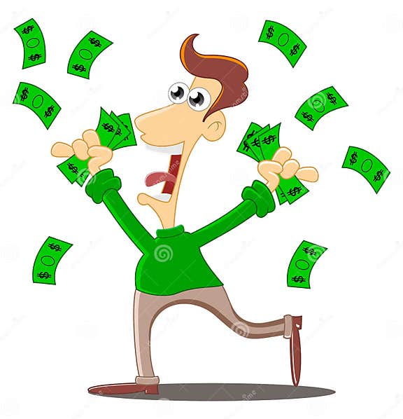 A shower of money stock illustration. Illustration of happy - 25244332