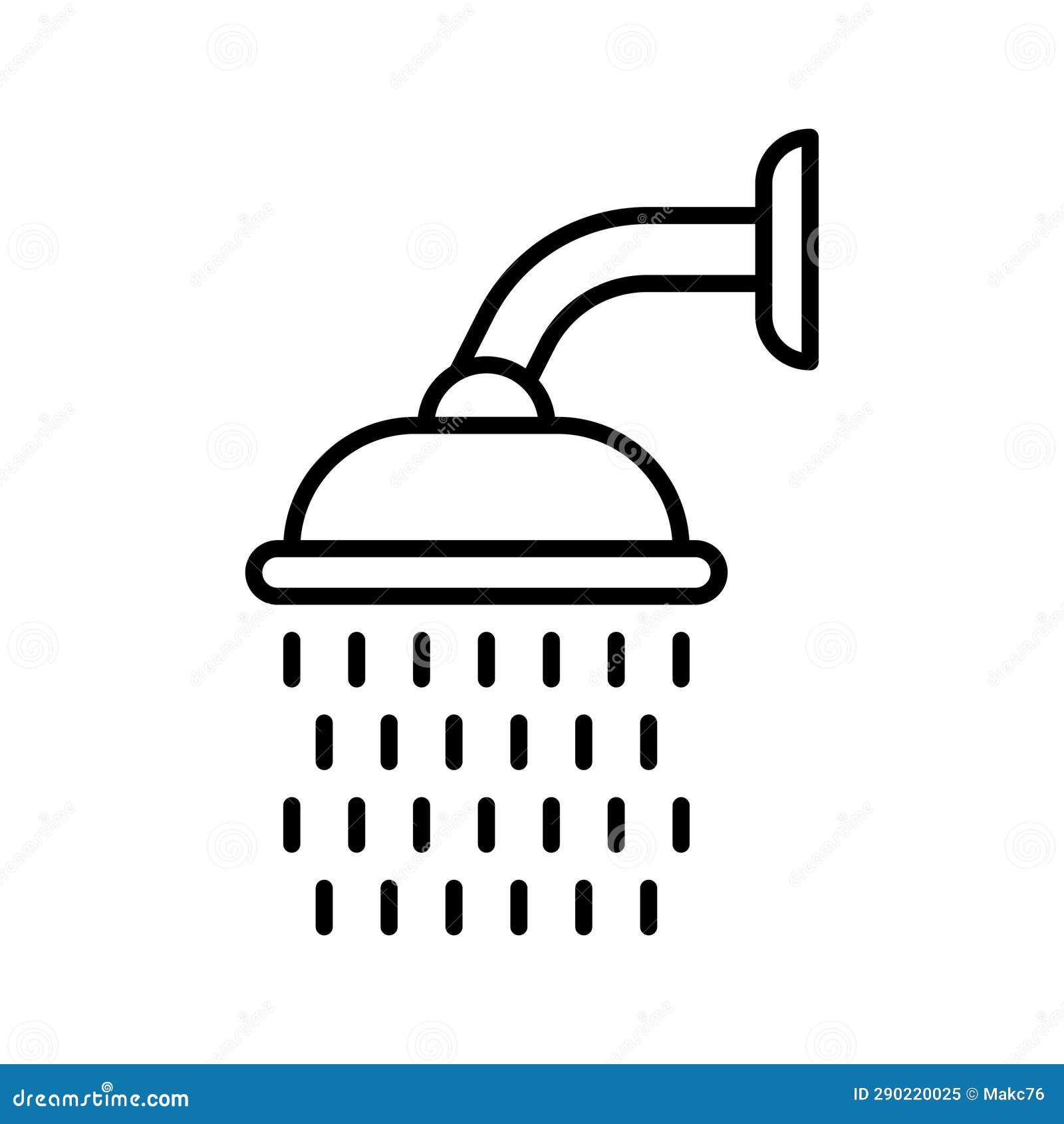 Shower Outline Icon. Shower Heads on White Background Stock ...