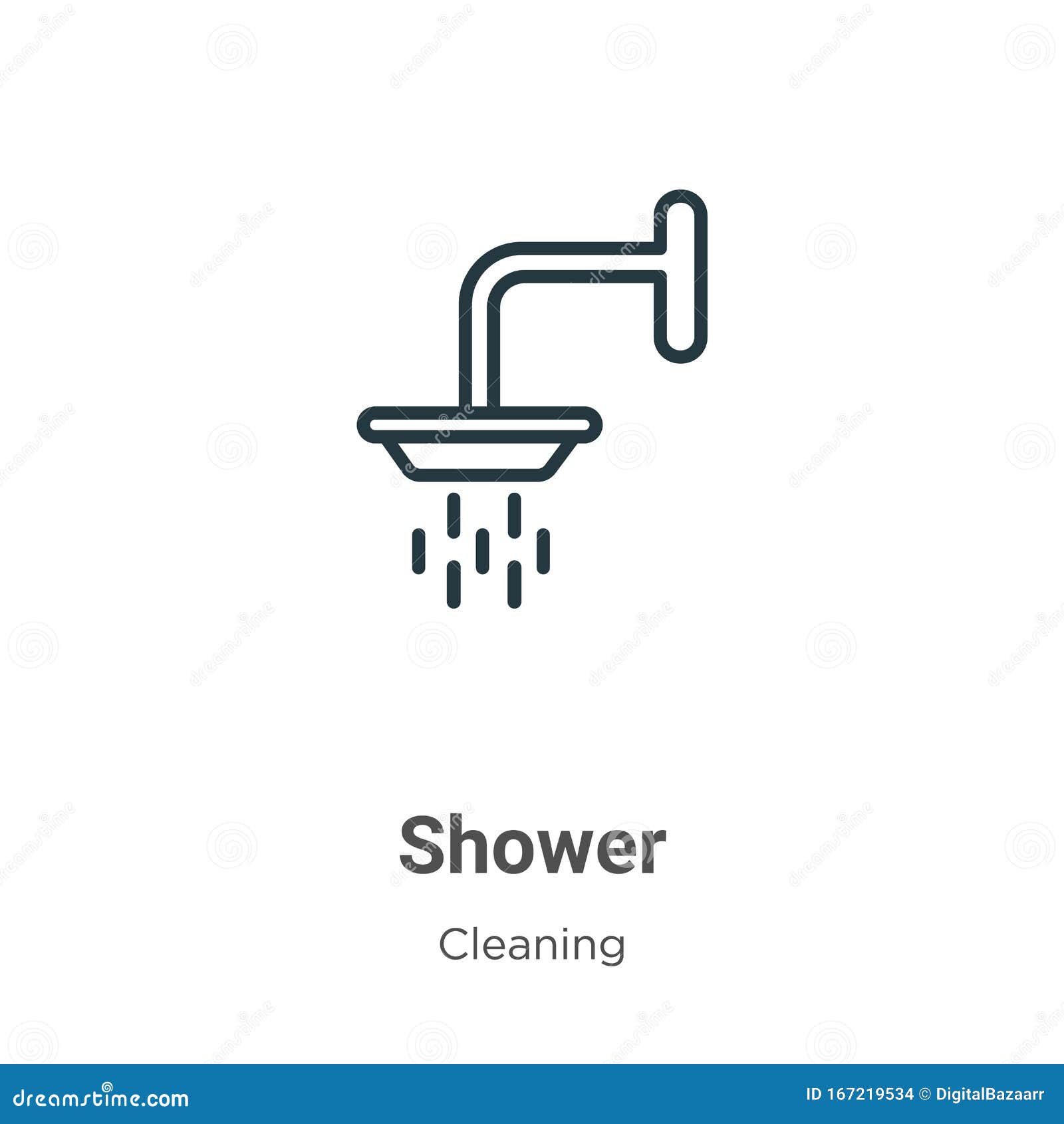 Shower Outline Icon. Linear Style Sign For Mobile Concept And Web ...