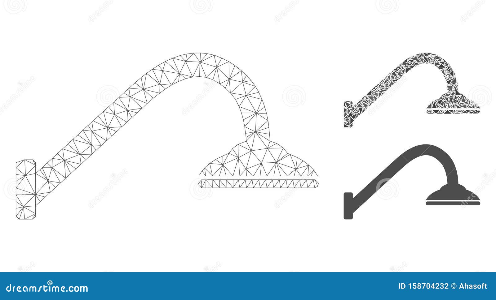 Shower Pipe Vector Mesh Network Model and Triangle Mosaic Icon Stock ...