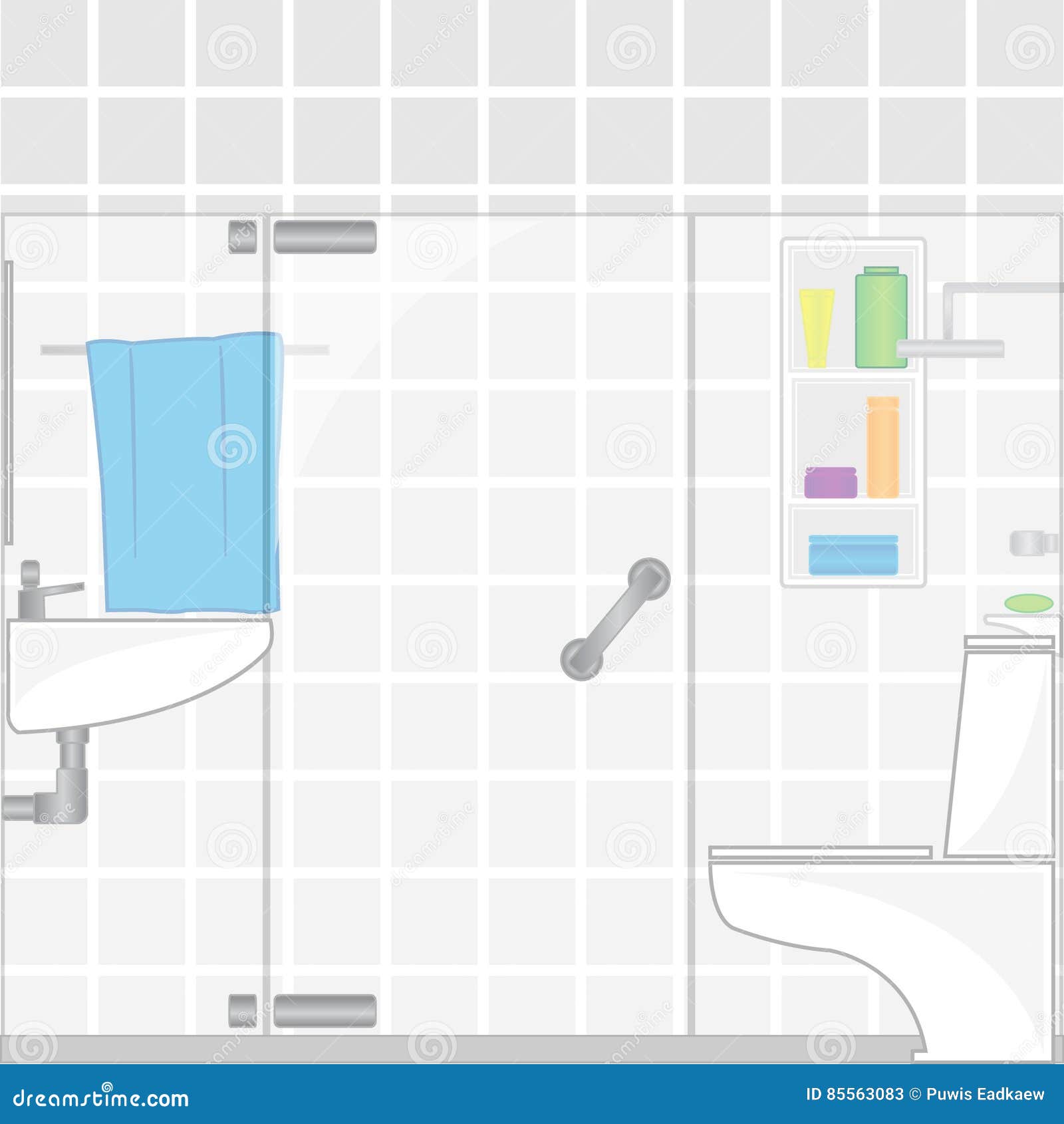 Shower room stock vector. Illustration of apartment, architecture ...