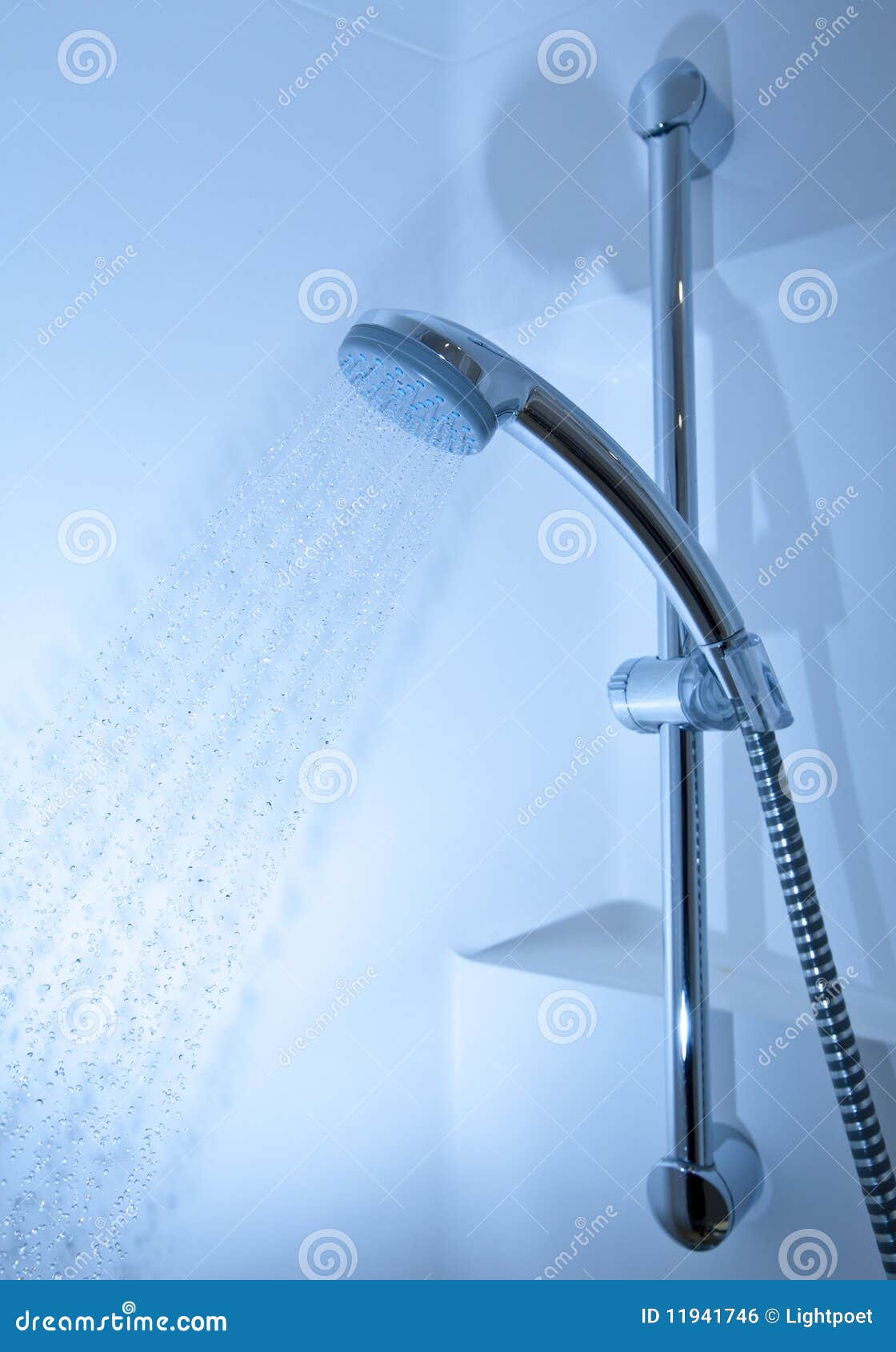 Shower with running water stock photo. Image of shower - 11941746