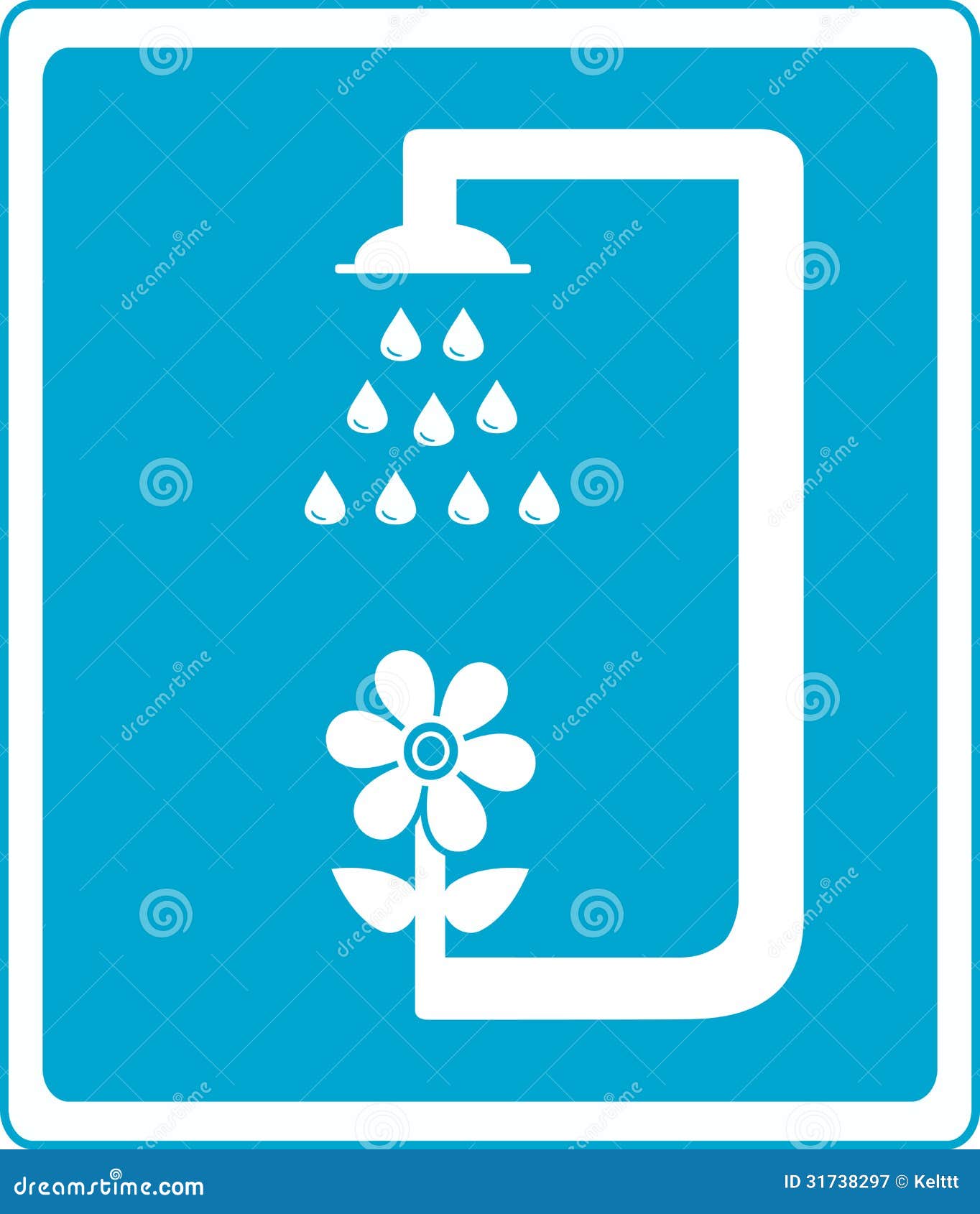 Shower Sign with Flower and Drop of Water Stock Vector - Illustration ...