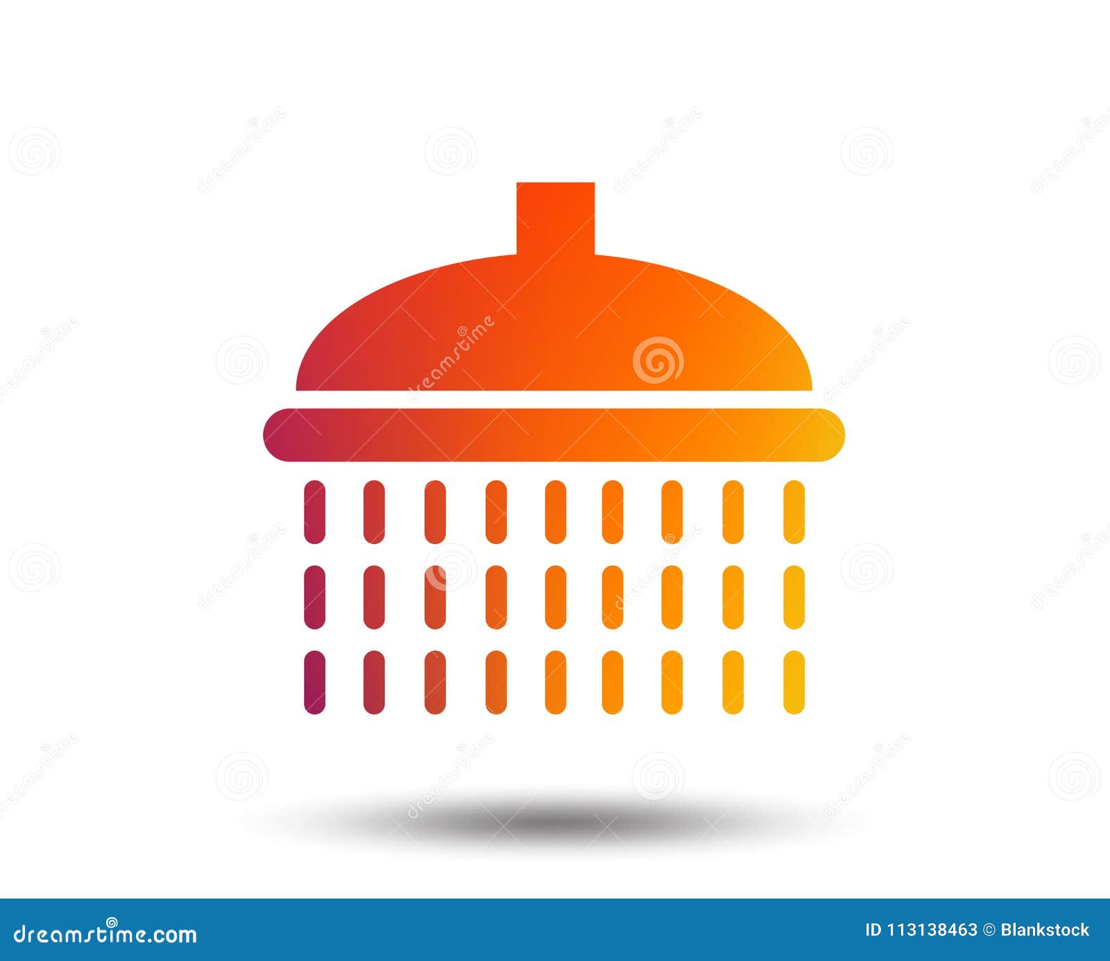 Shower Sign Icon. Douche with Water Drops Symbol Stock Vector ...