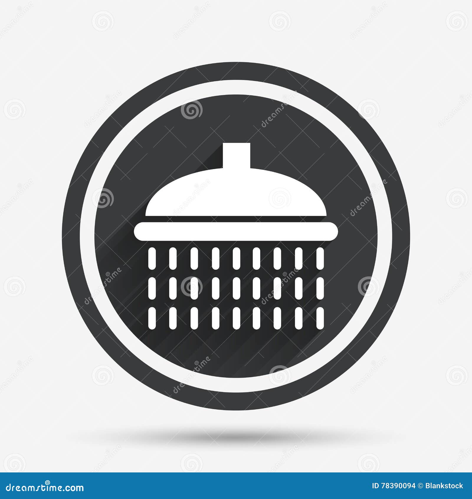Shower Sign Icon. Douche with Water Drops Symbol Stock Vector ...