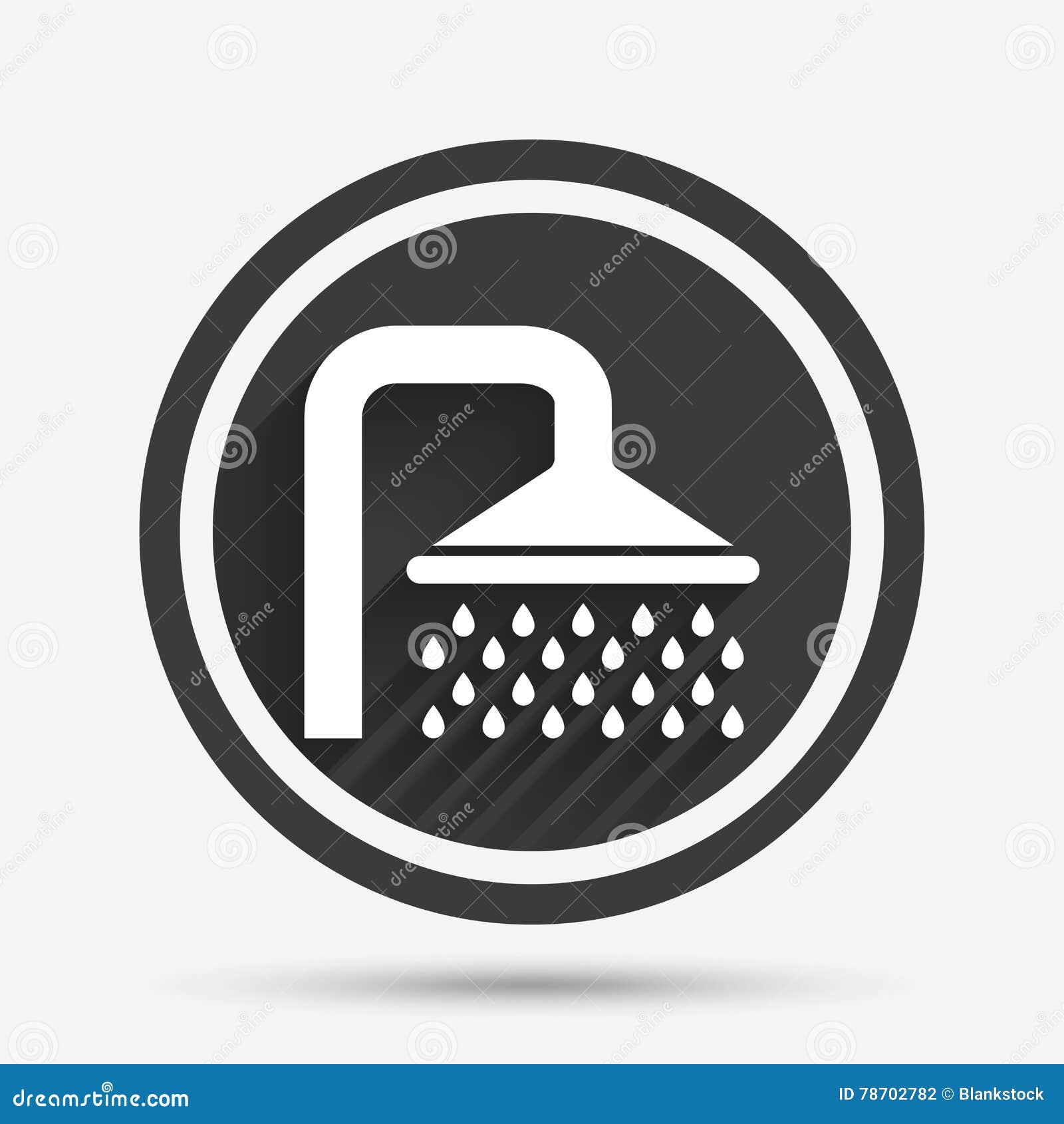 Shower Sign Icon. Douche with Water Drops Symbol Stock Vector ...