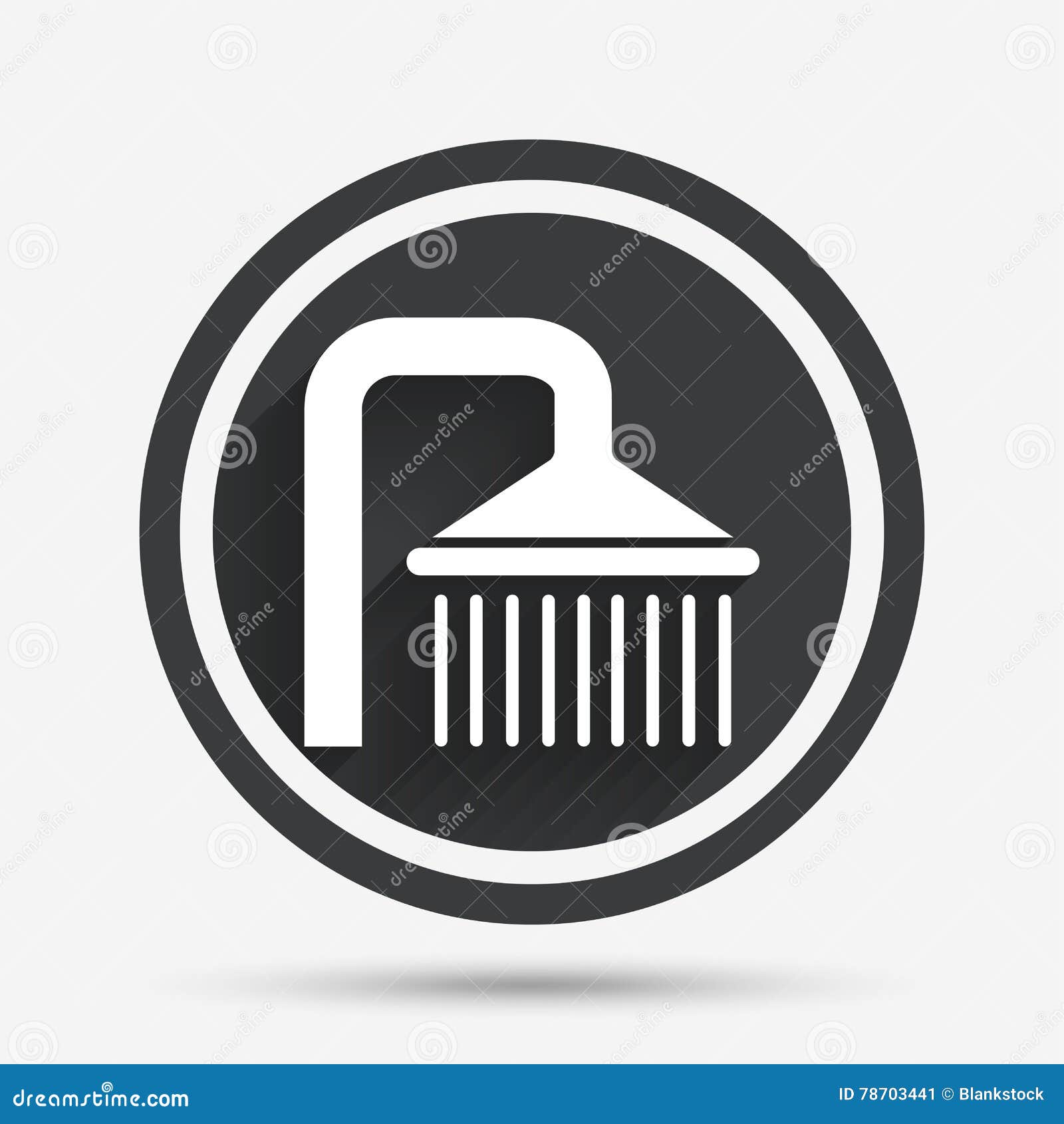 Shower Sign Icon. Douche with Water Drops Symbol Stock Vector ...