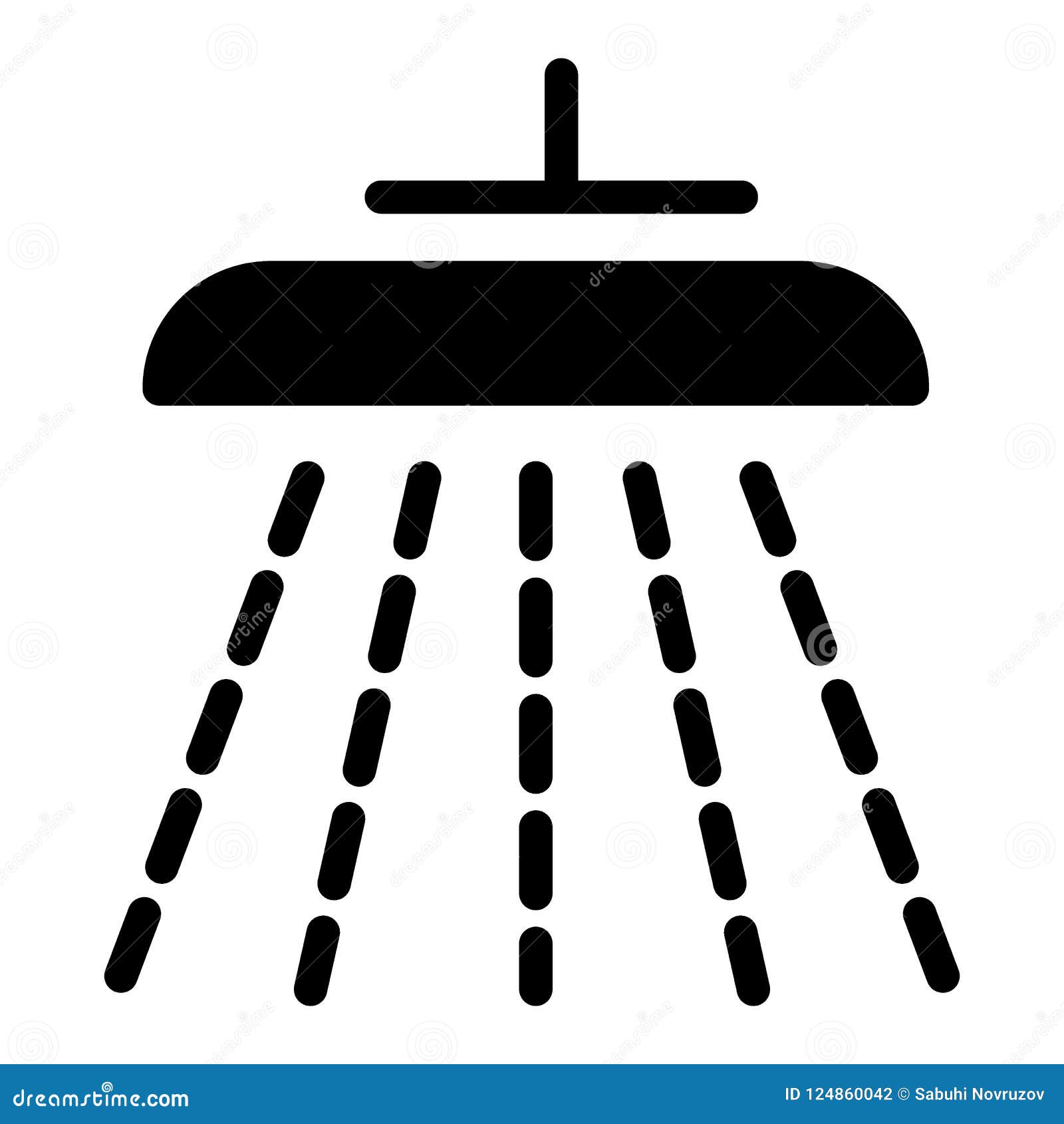 Shower Solid Icon. Douche Vector Illustration Isolated on White. Shower ...