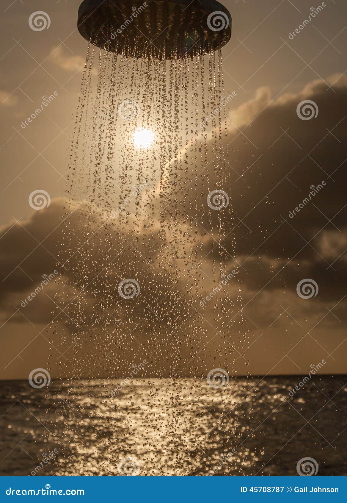 Shower in the sunset stock image. Image of island, antilles - 45708787