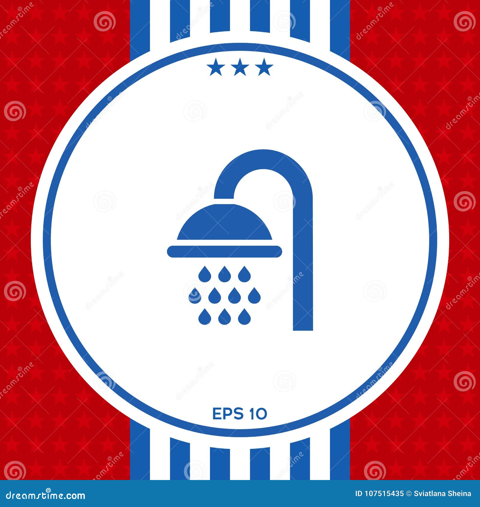 Shower symbol icon stock vector. Illustration of rain - 107515435