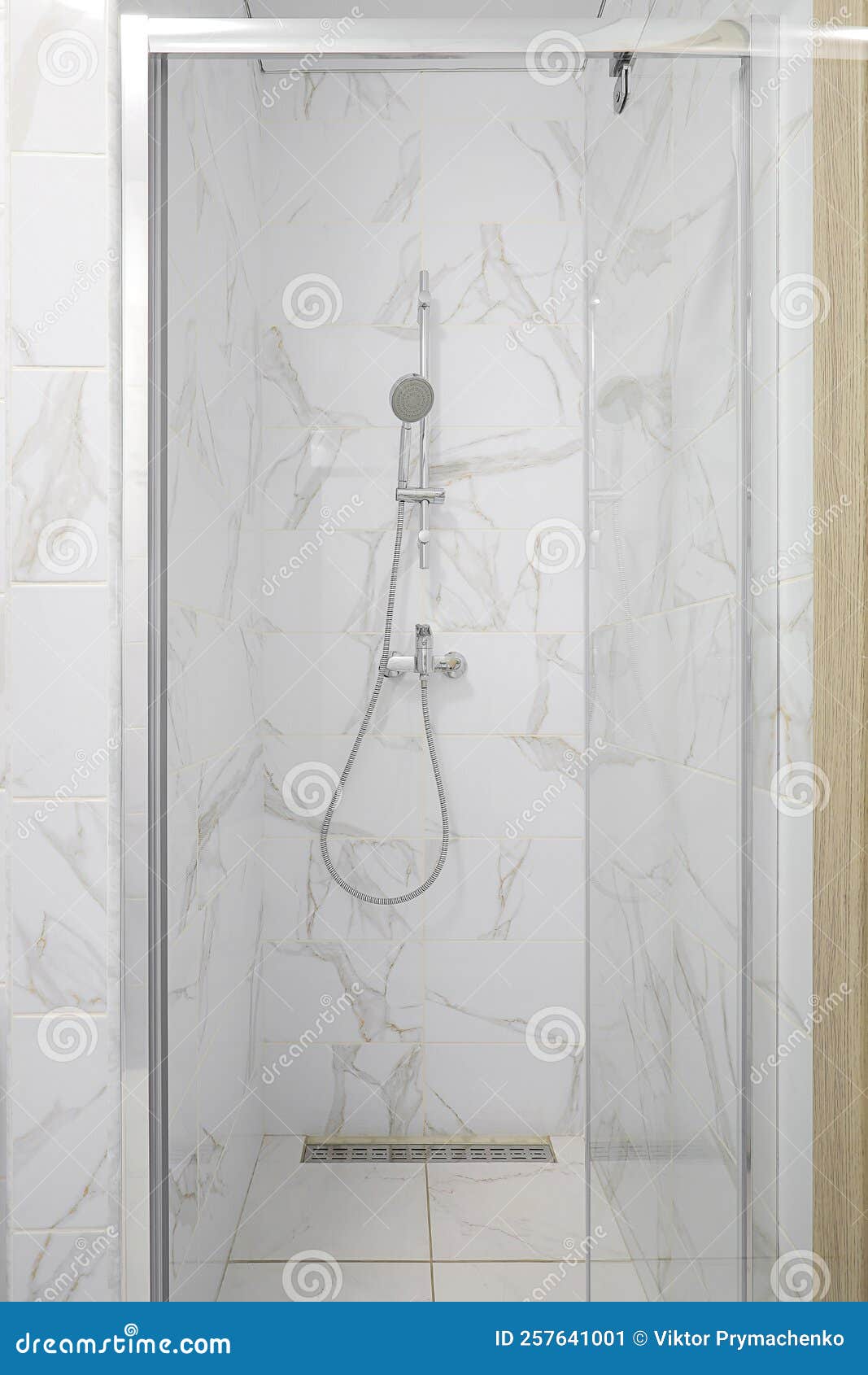 Shower System in the Shower Room Stock Image - Image of glass, metallic ...
