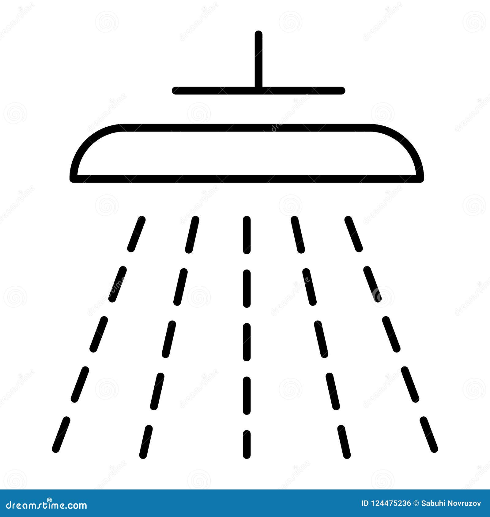 Shower Thin Line Icon. Douche Vector Illustration Isolated on White ...