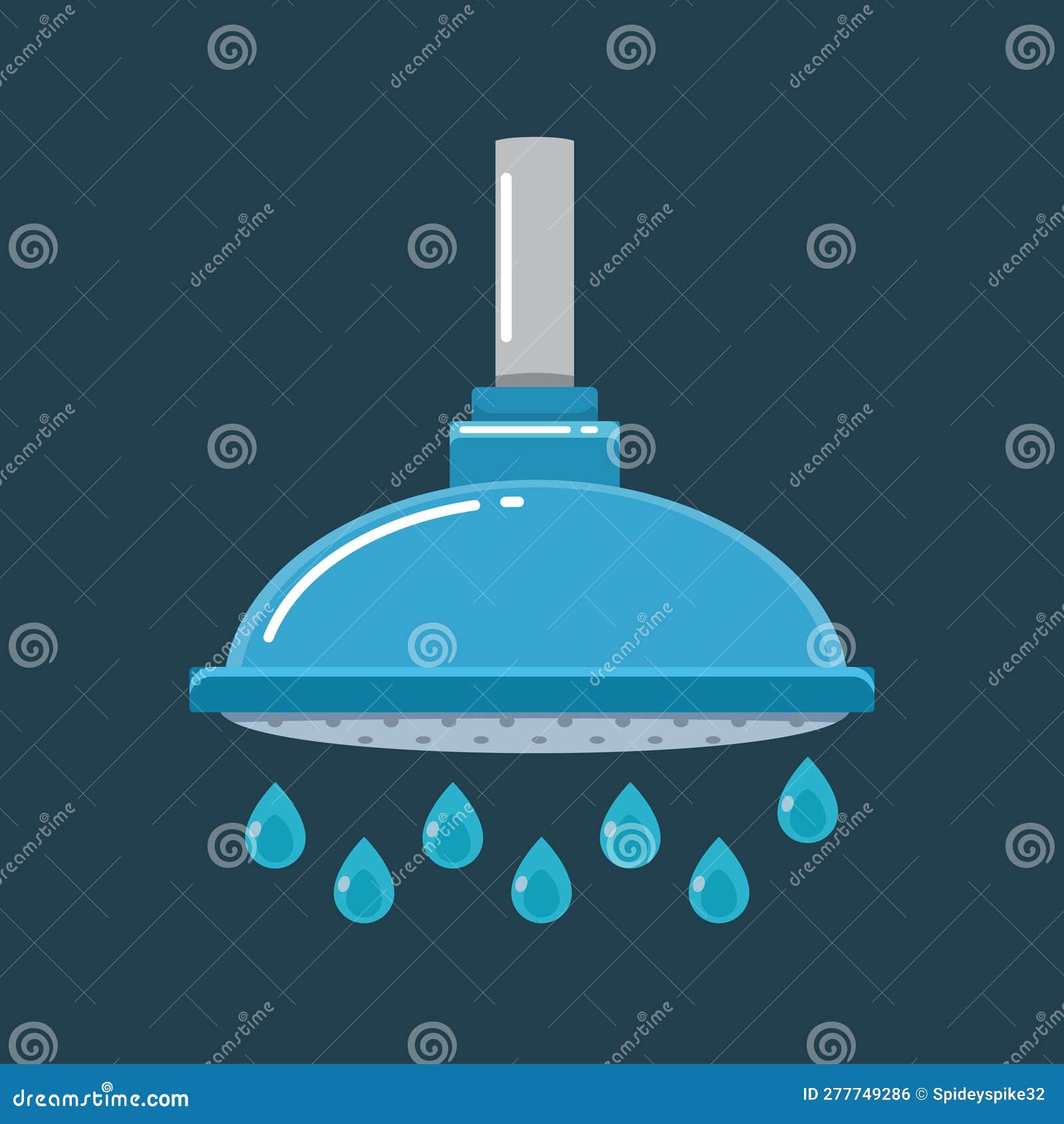 The Shower Tools with Water. Isolated Vector Illustration Stock ...