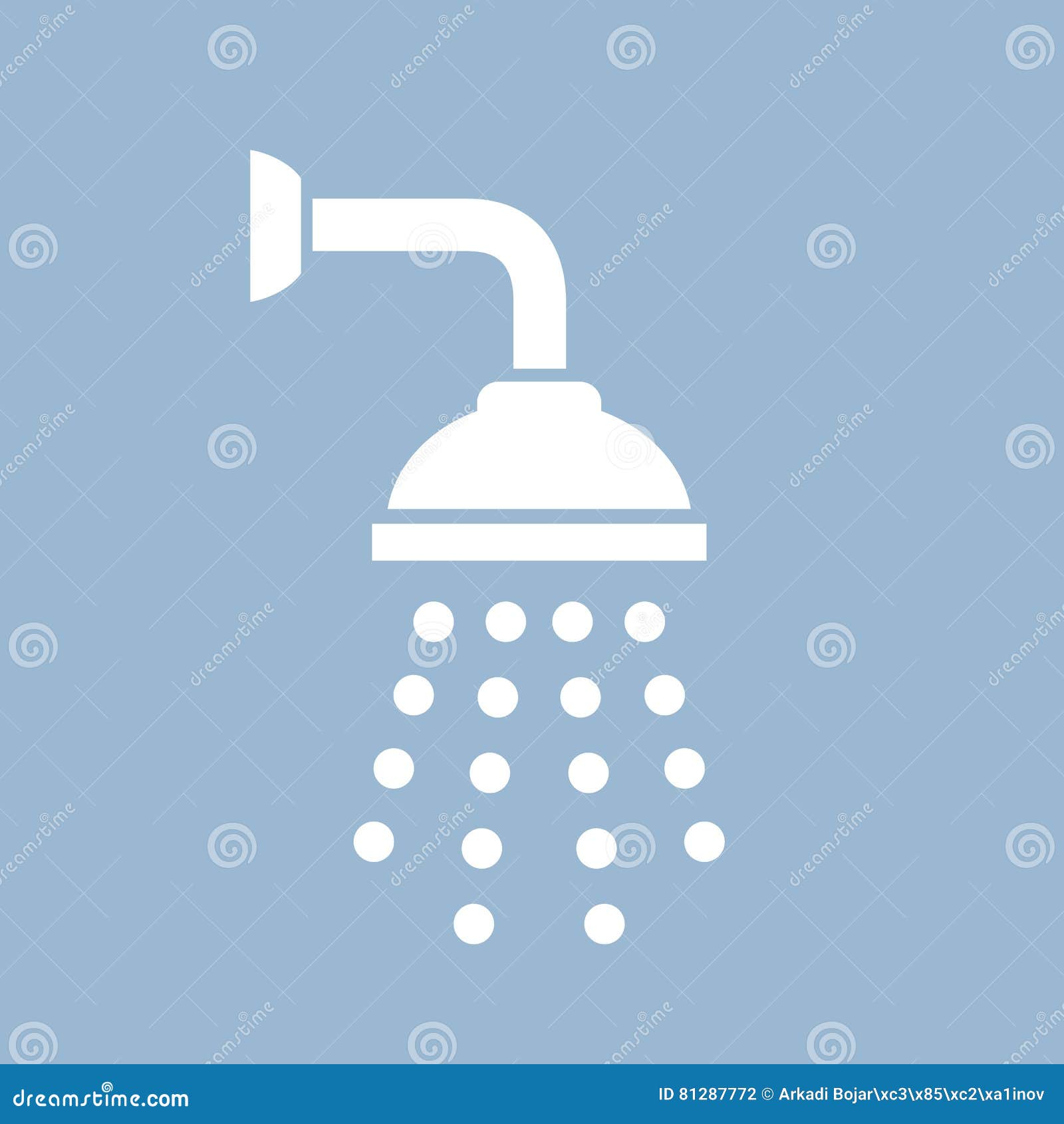 Shower vector icon stock vector. Illustration of flush - 81287772