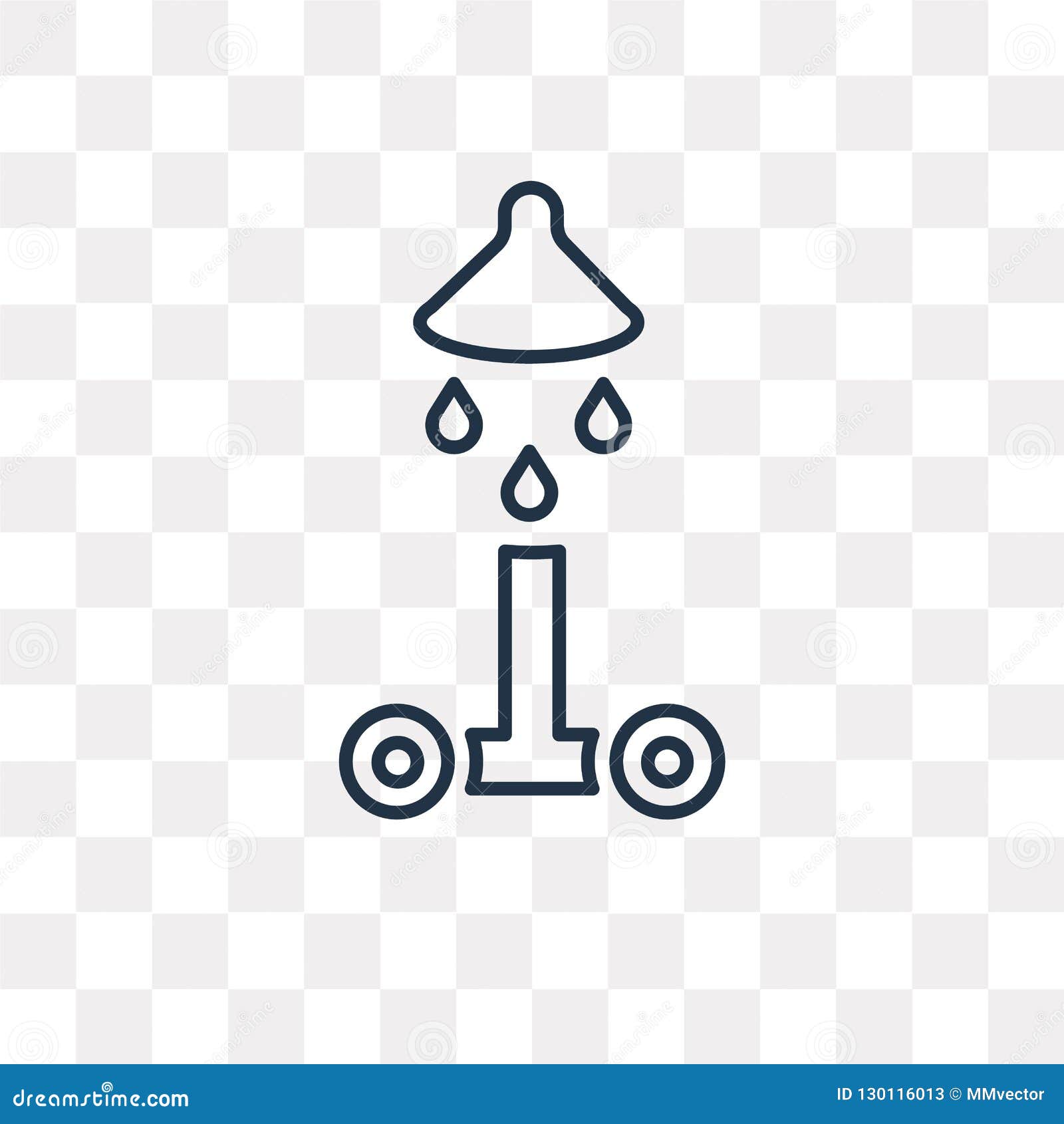 Shower Vector Icon Isolated on Transparent Background, Linear Sh Stock ...
