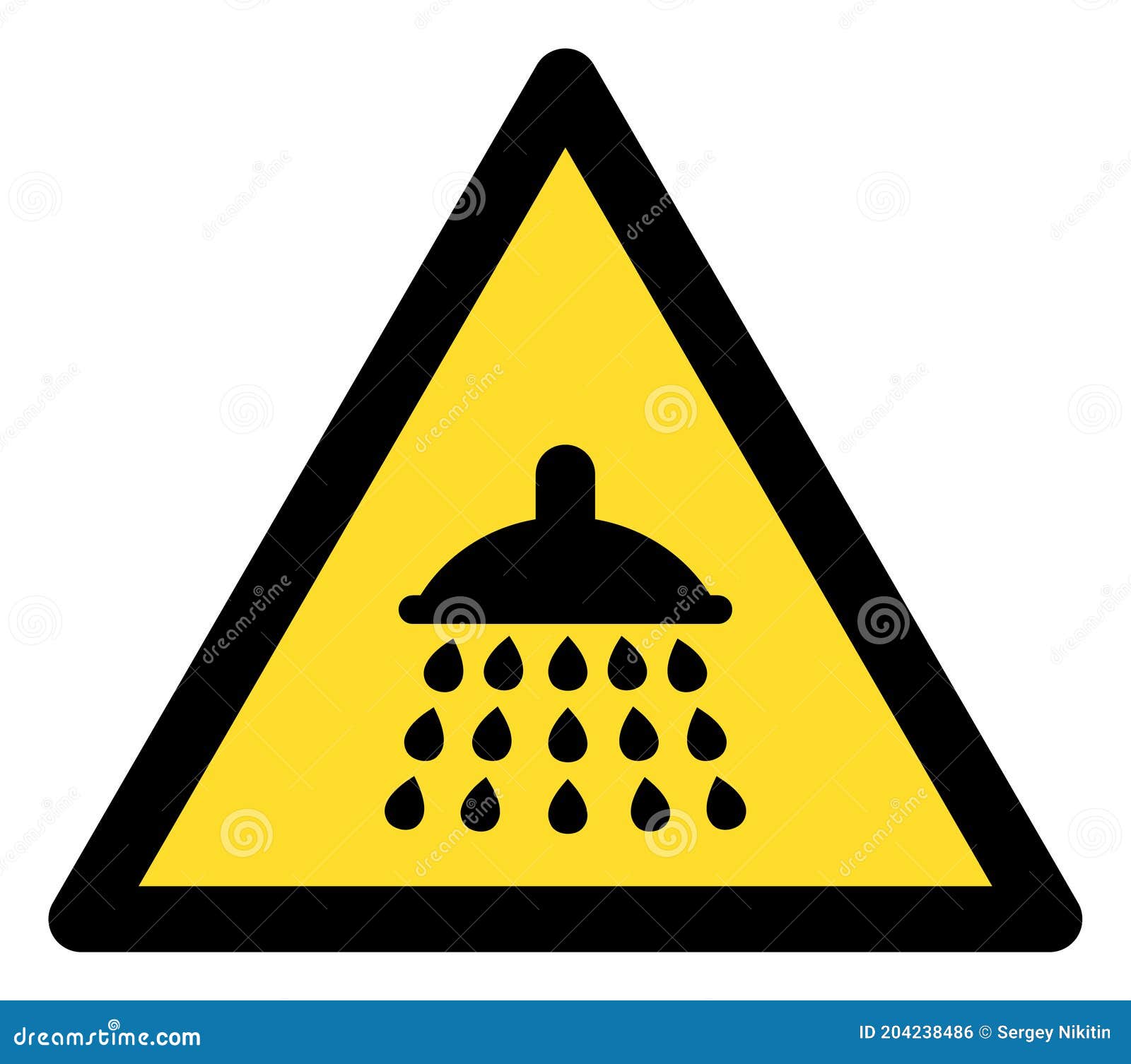 Shower Warning Flat Icon Image Stock Illustration - Illustration of ...