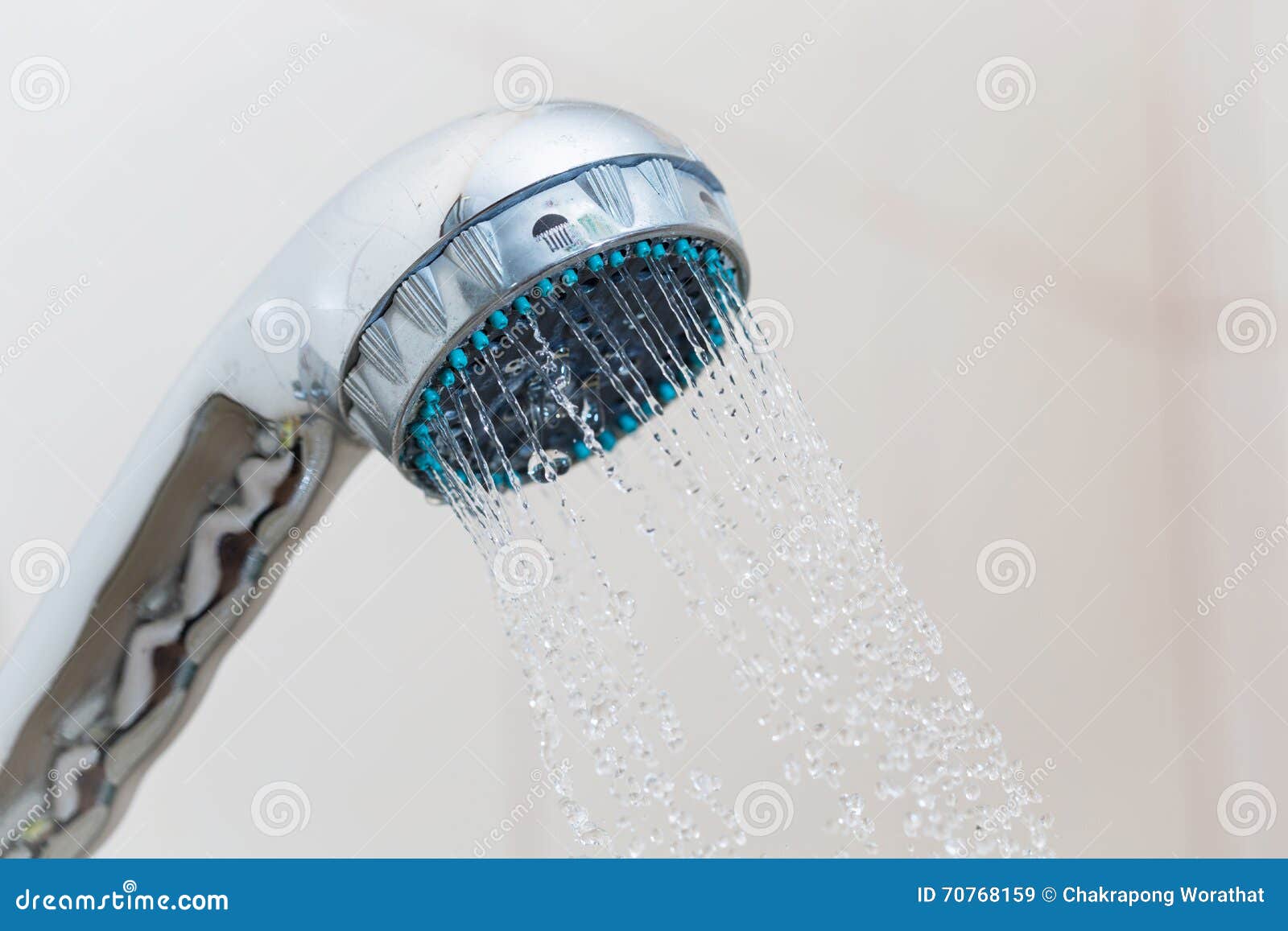 Shower with Water Steam in the Bathroom. Stock Image - Image of home ...