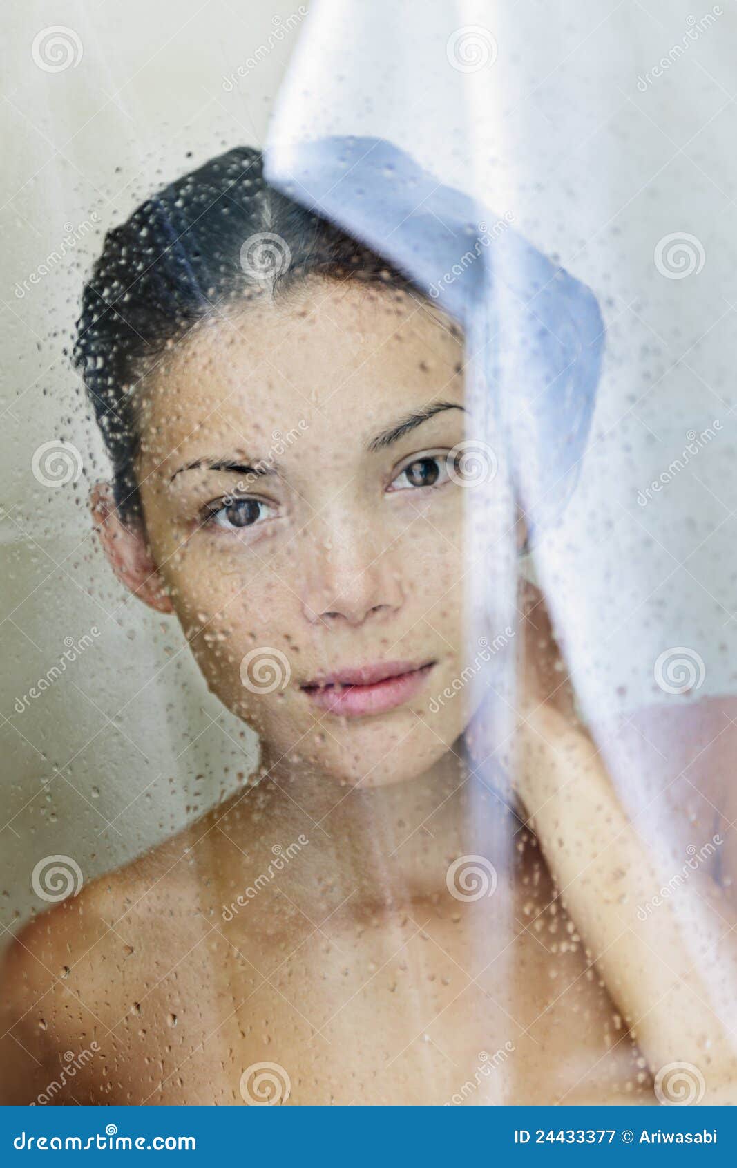 Shower woman portrait stock image. Image of care, girls - 24433377