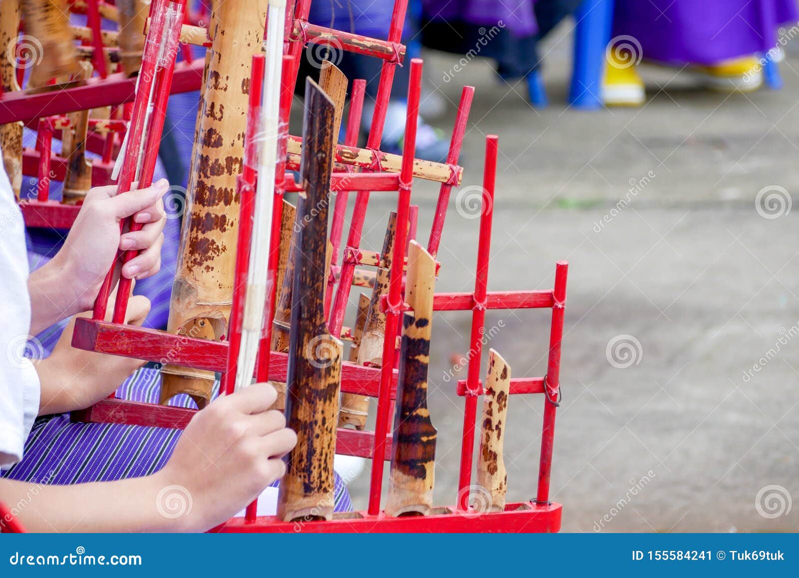 Showing Angklung Thai Musical Instrument Stock Image - Image of ...