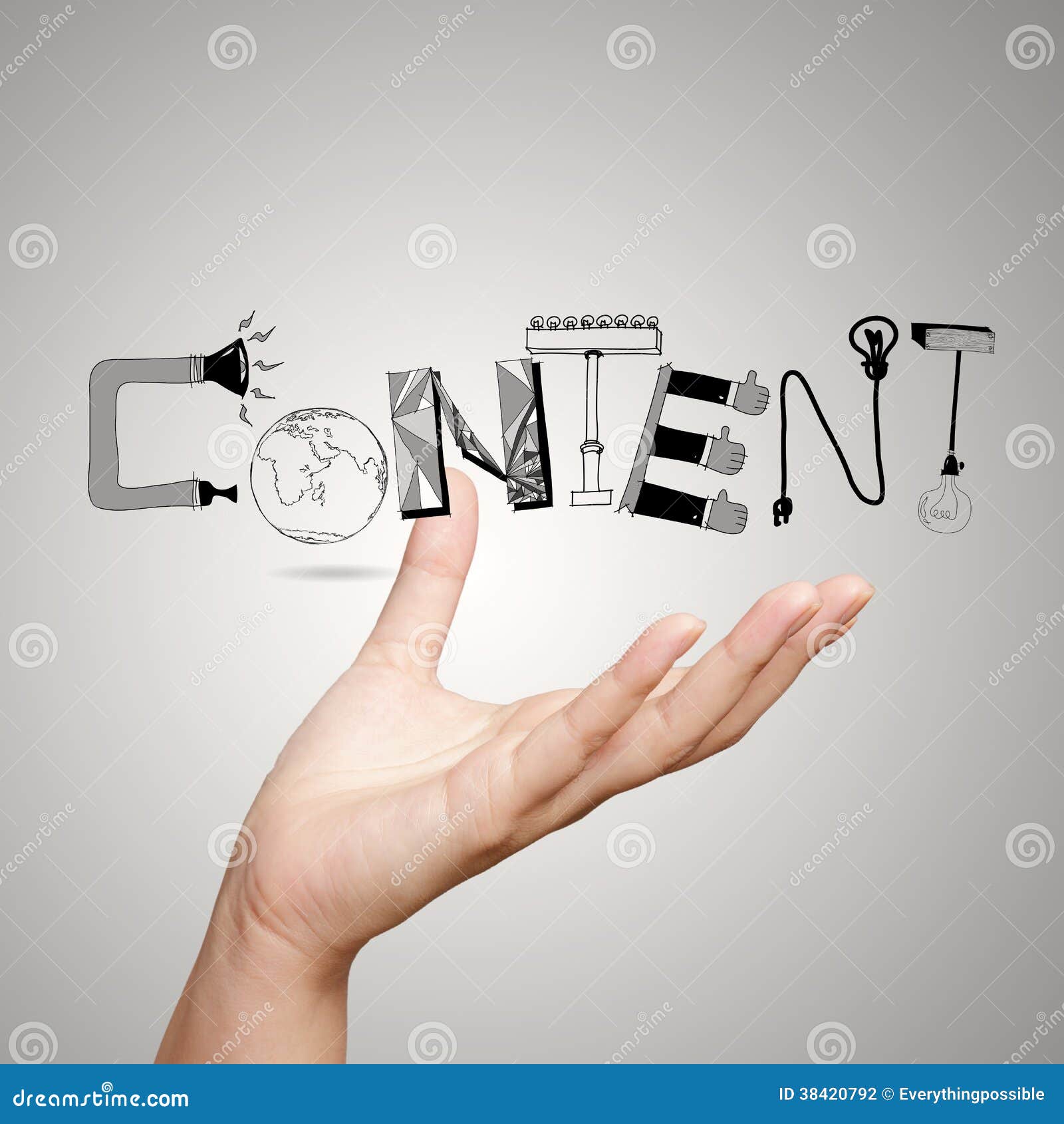 Showing Design Word CONTENT As Concept Stock Photo - Image of internet ...