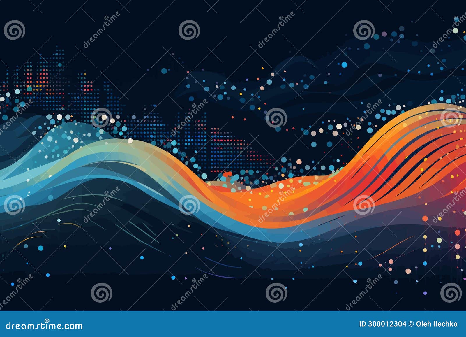 Showing Digital Data and Big Tech Imagery As Patterns Isolated Vector ...