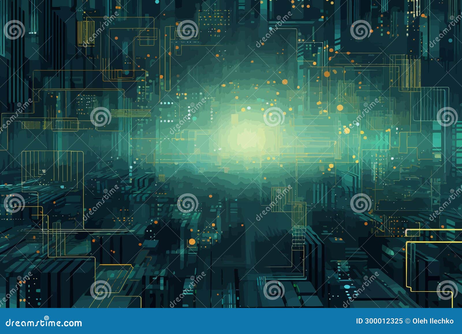 Showing Digital Data and Big Tech Imagery As Patterns Isolated Vector ...