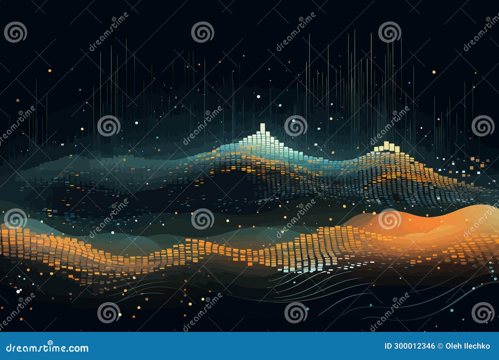 Showing Digital Data and Big Tech Imagery As Patterns Isolated Vector ...