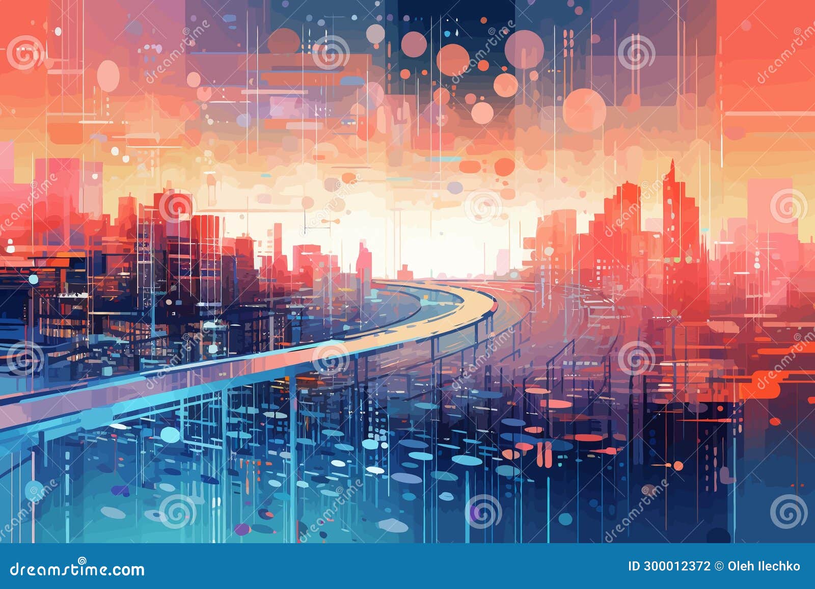 Showing Digital Data and Big Tech Imagery As Patterns Isolated Vector ...