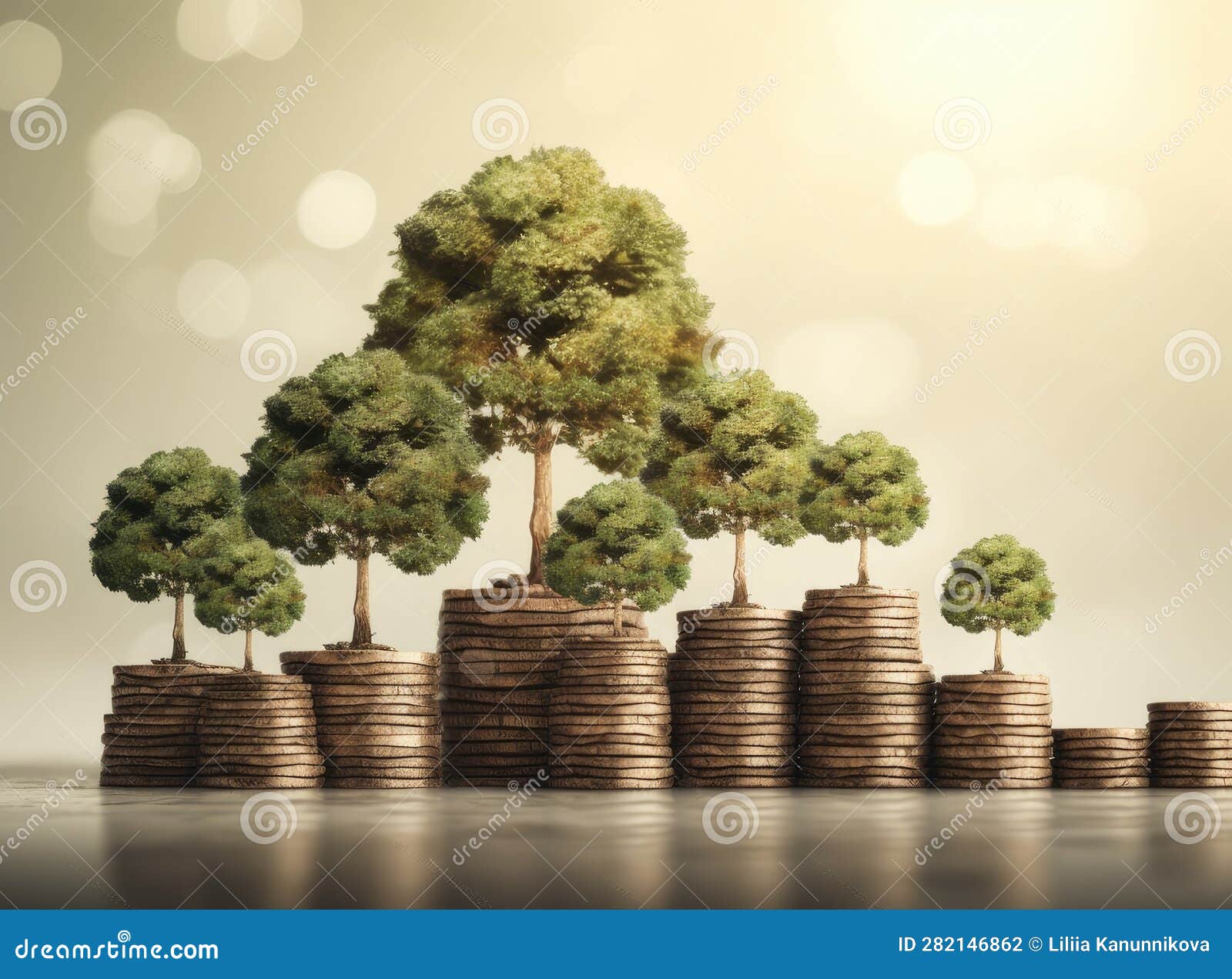 Showing Financial Developments and Business Growth with a Growing Tree ...