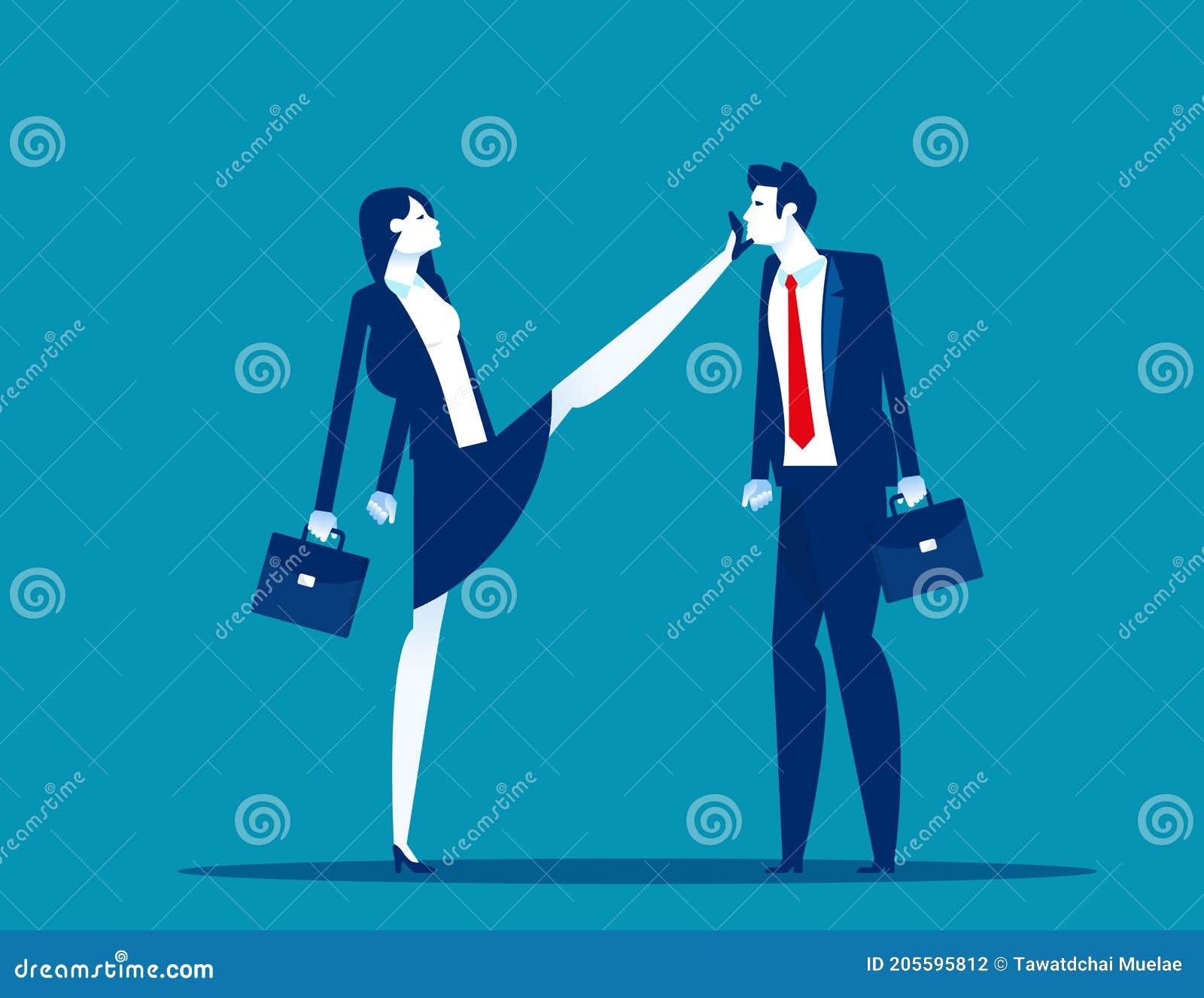 Showing Inappropriate Behavior To Colleagues. Workplace Violence Stock ...