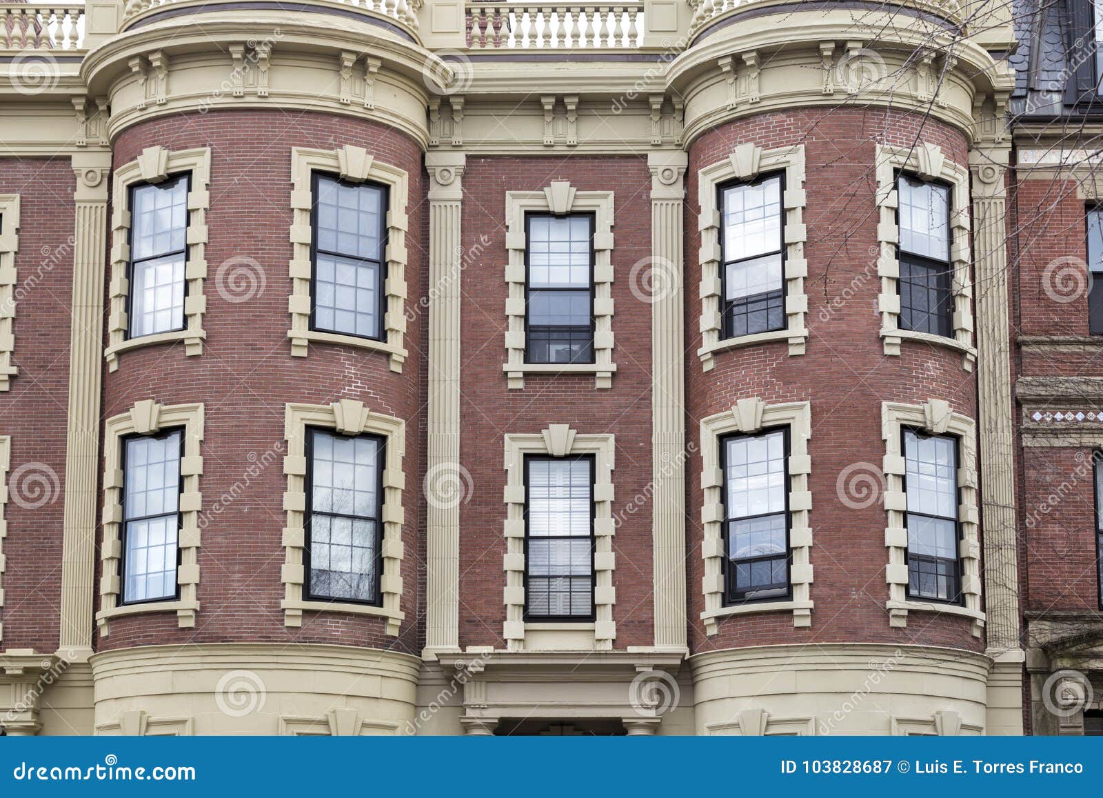 Windows of Boston stock image. Image of brownstone, exterior - 103828687